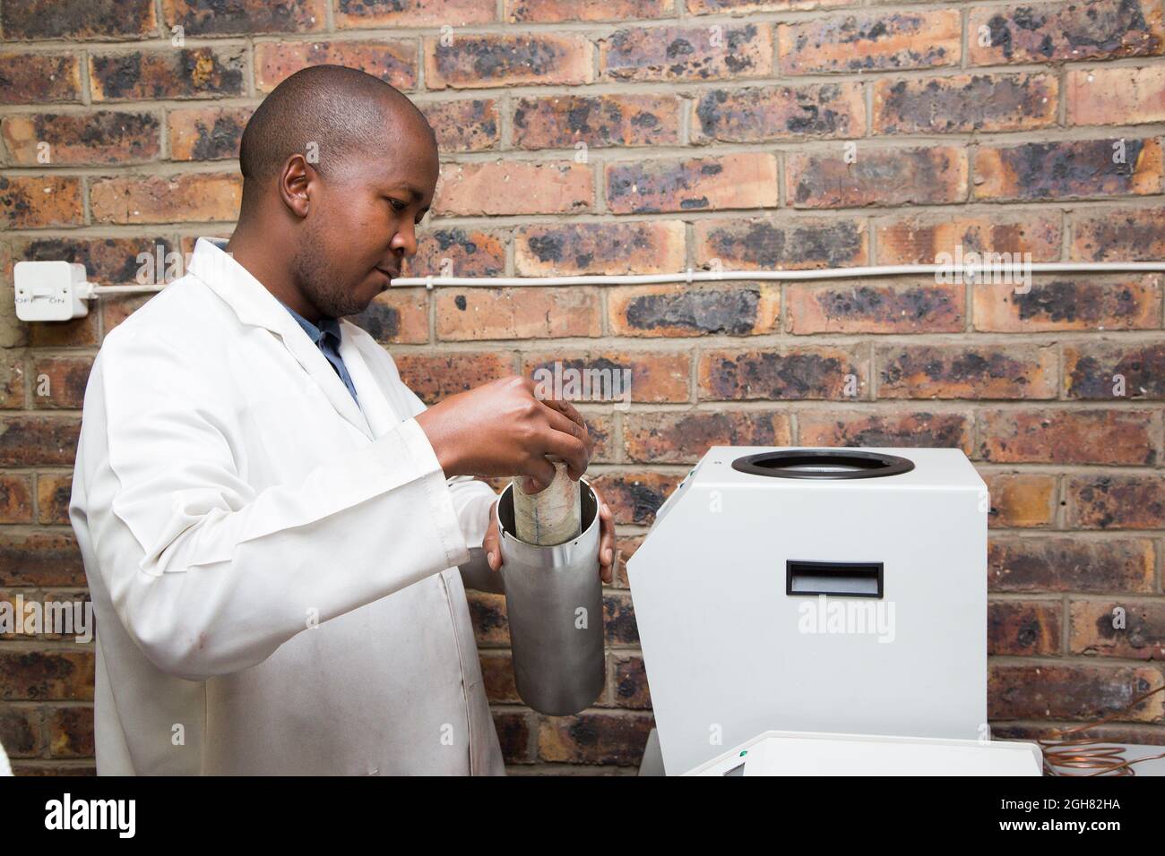 JOHANNESBURG, SOUTH AFRICA - Aug 05, 2021: A closeup of a geologist ...