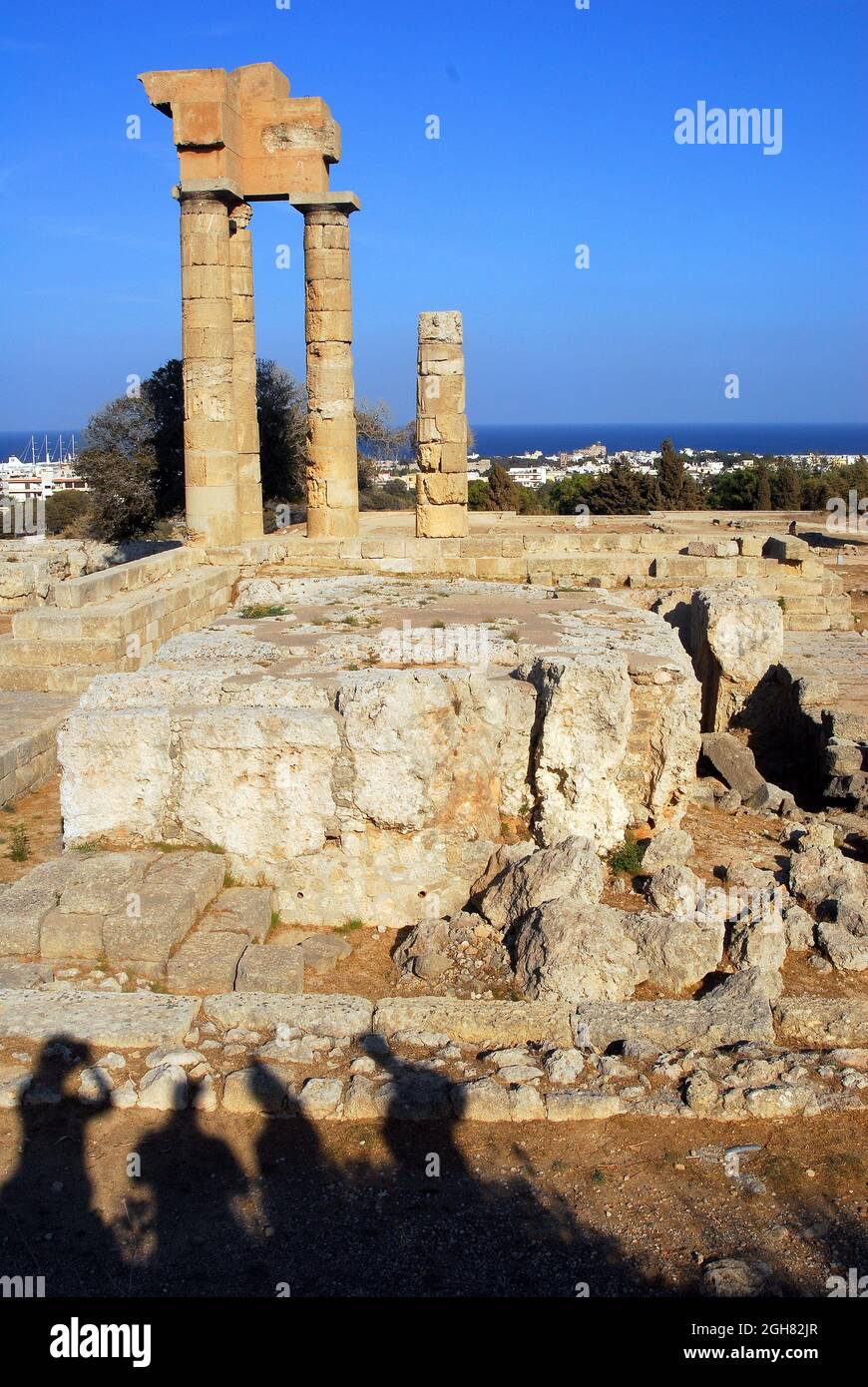 Greece Rhodes island the city buildings and the citadel Stock Photo - Alamy