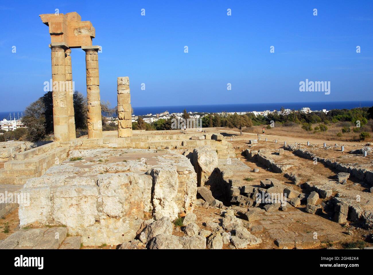 Greece Rhodes island the city buildings and the citadel Stock Photo - Alamy
