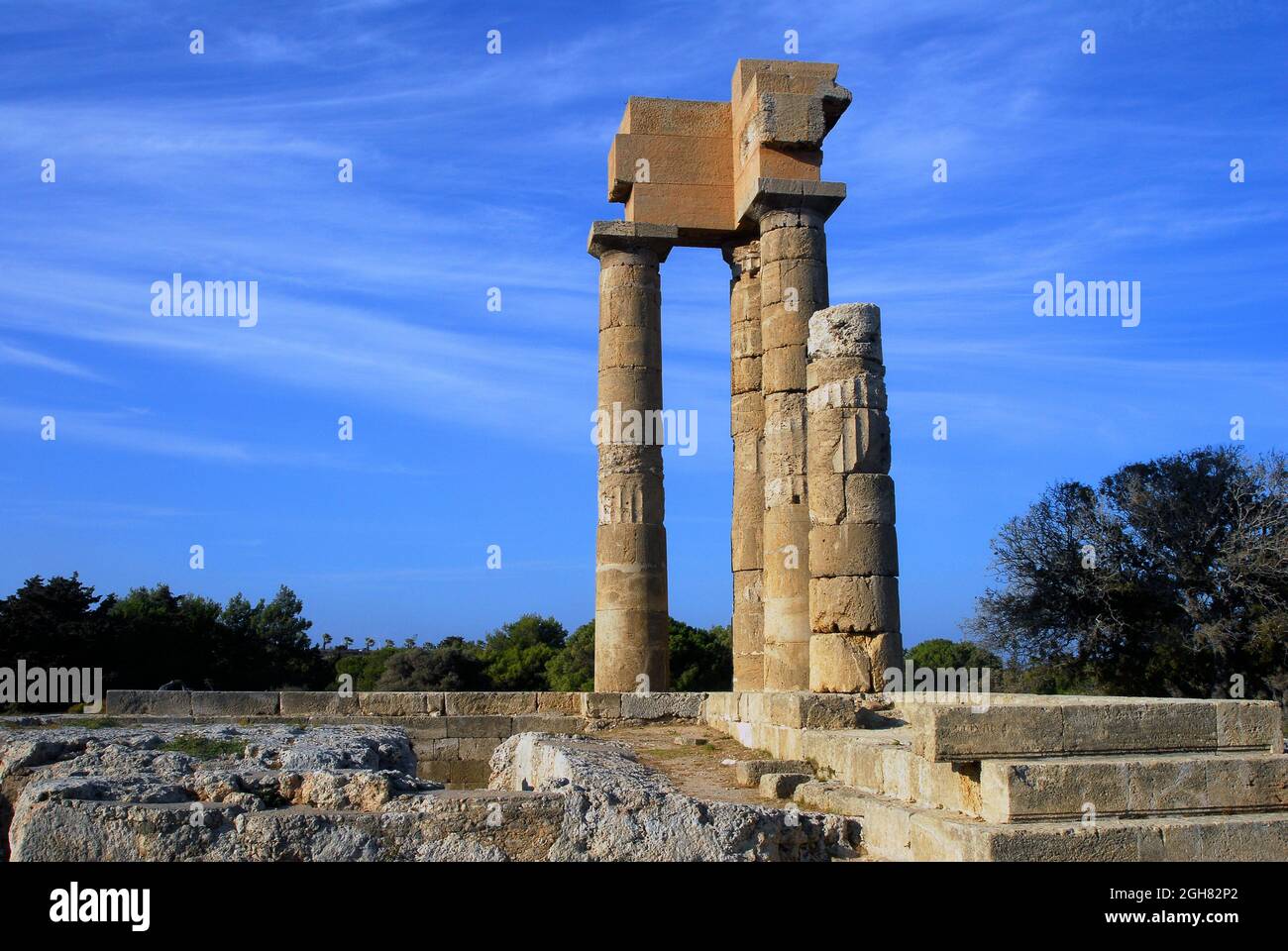 Greece Rhodes island the city buildings and the citadel Stock Photo - Alamy