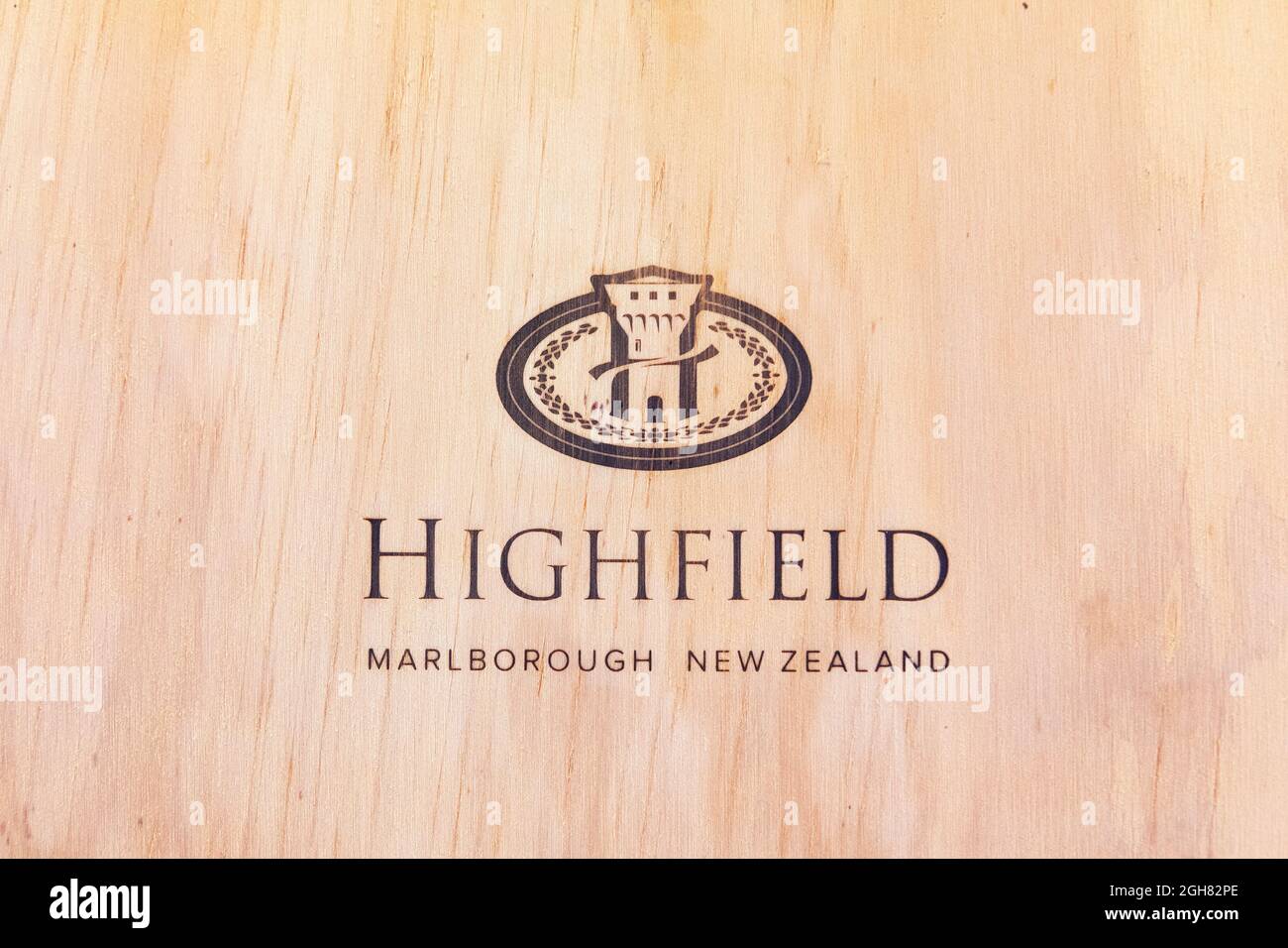 Highfield TerraVins Marlborough New Zealand Sign Logo Burnt Into Wood ...