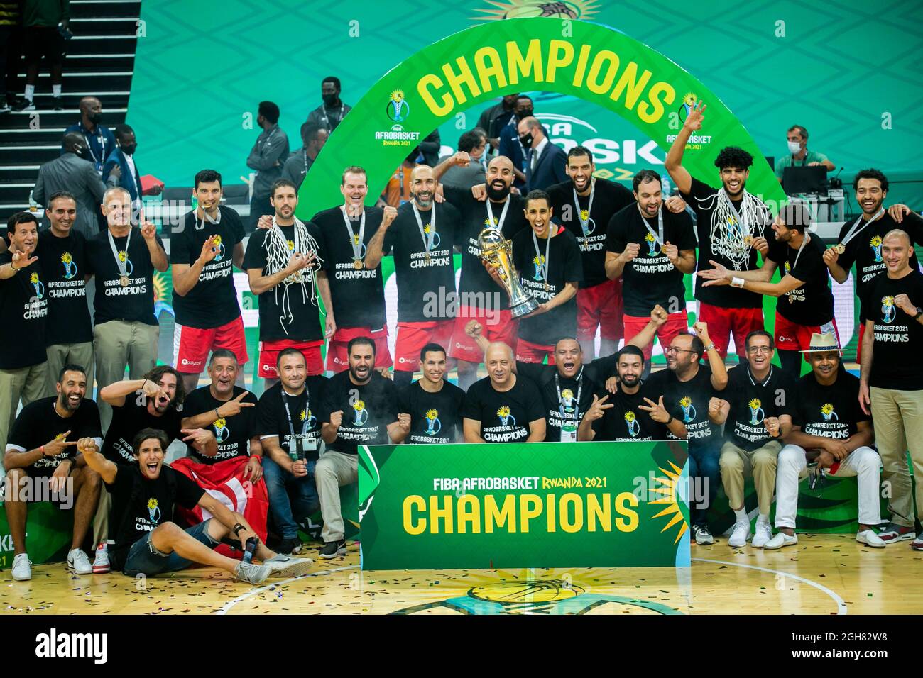 Kigali, Rwanda. 5th Sep, 2021. Team Tunisia pose after winning the ...