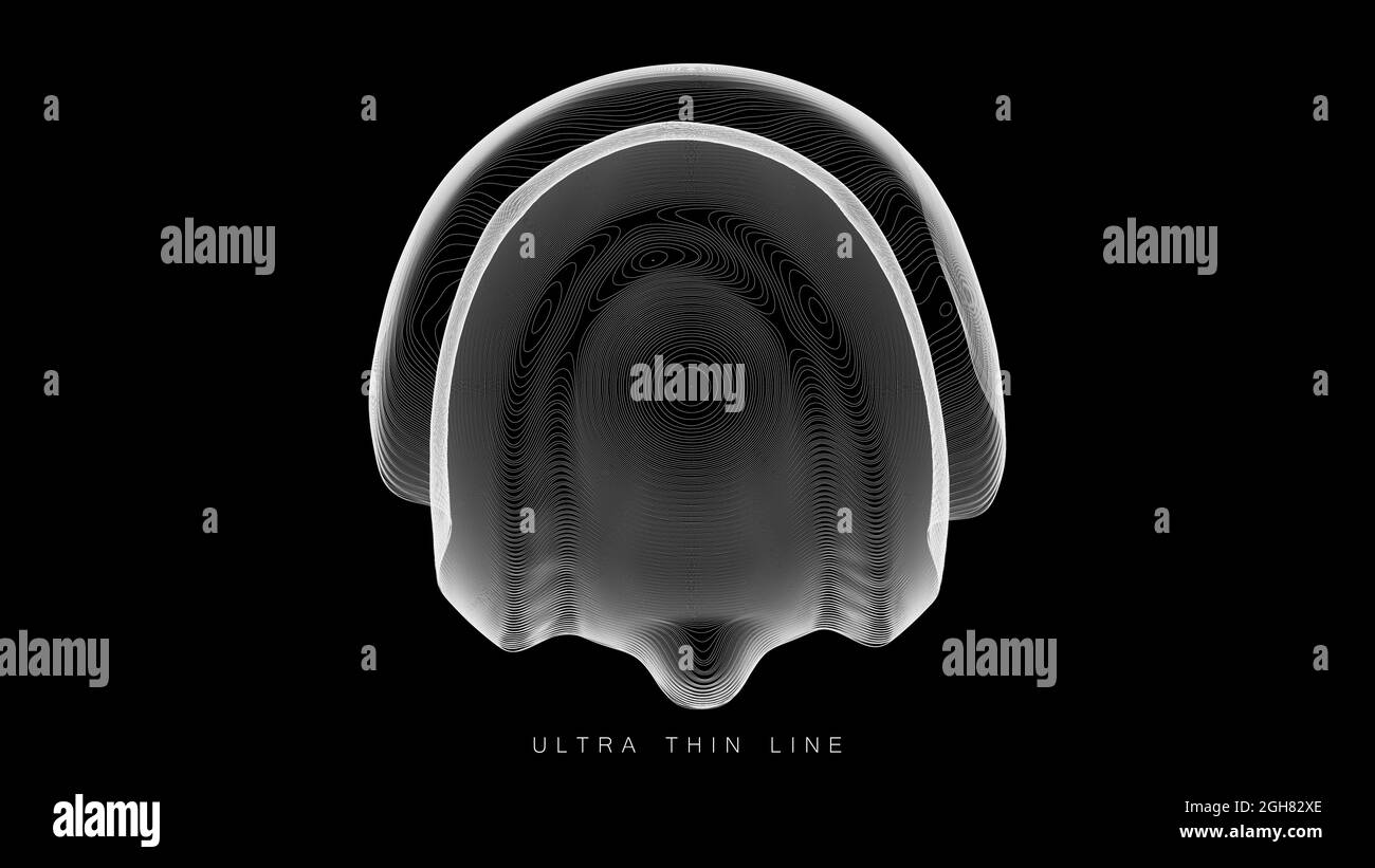 Ultra thin line fluid geometry. Dynamic vector distorted spheres Stock ...