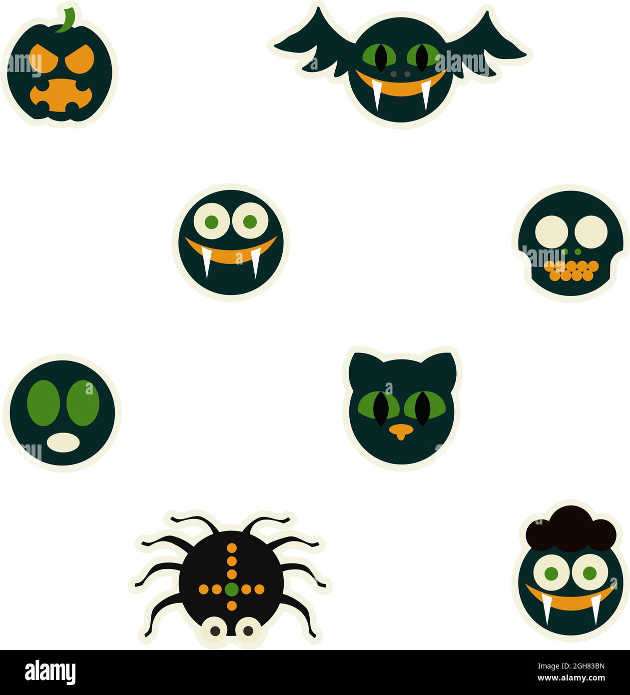 Set of Halloween monsters - vector illustration Stock Vector Image ...