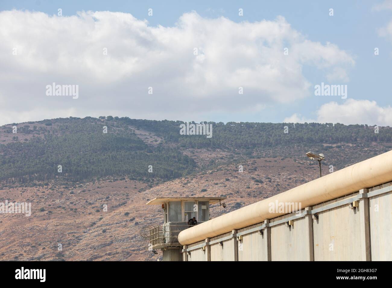 Gilboa, Israel. 06th Sep, 2021. A police officer keeps watch from an ...