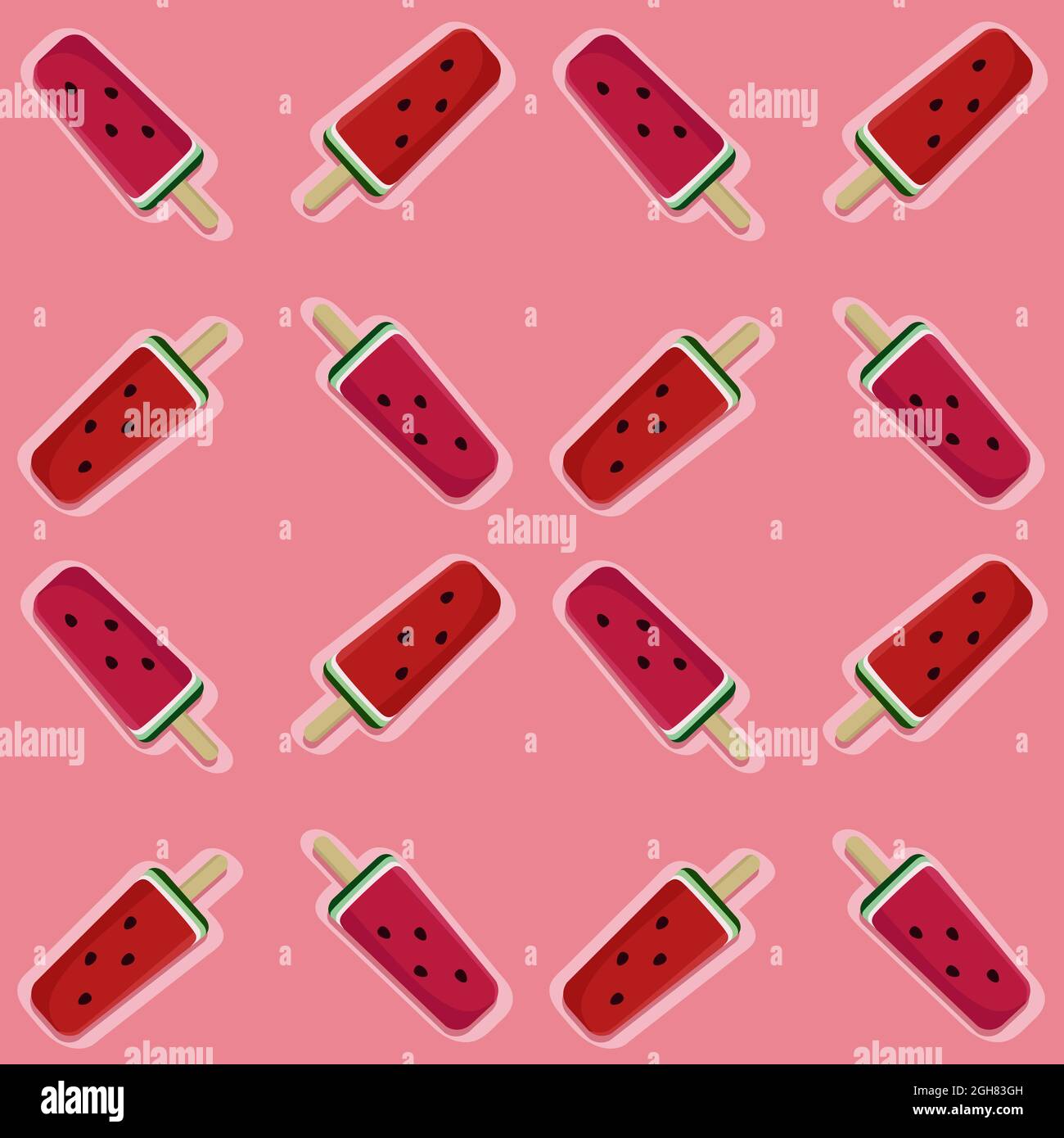 Watermelon ice pops - vector background Stock Vector Image & Art - Alamy