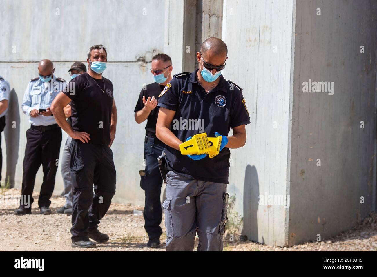 Gilboa, Israel. 06th Sep, 2021. Israeli security personnel search for ...