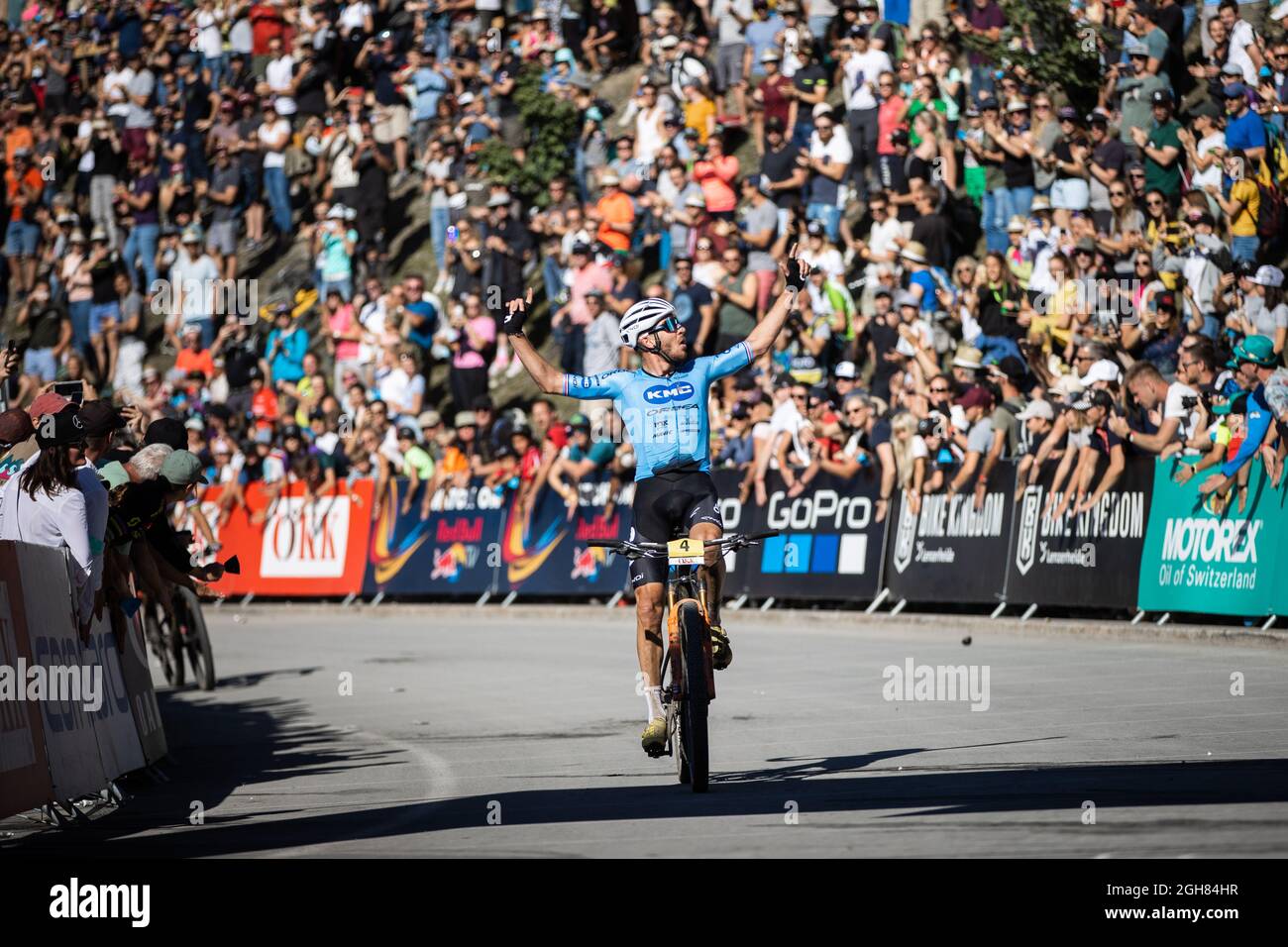 Victor Koretzky of France celebrates victory after the Mercedes-Benz ...