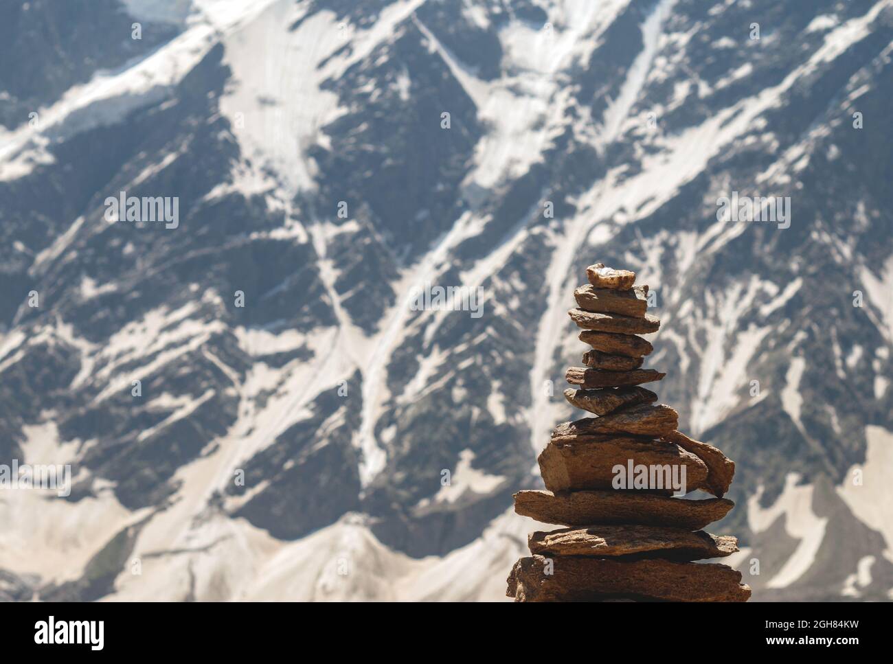 Balance of stones. Balancing stones on the top of boulder. Balance of ...