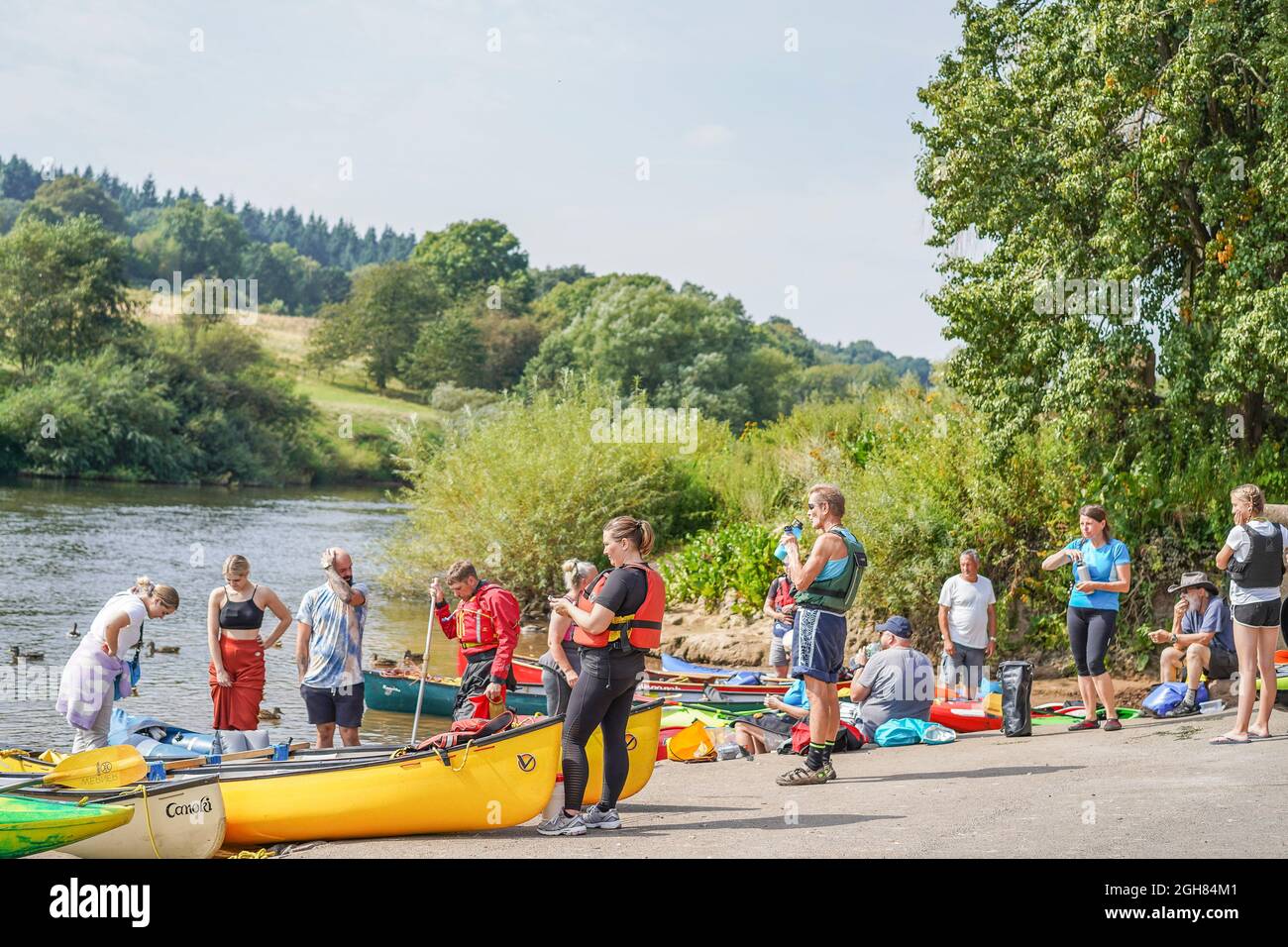 It's a Sunday and families are out on the river enjoying paddle ...