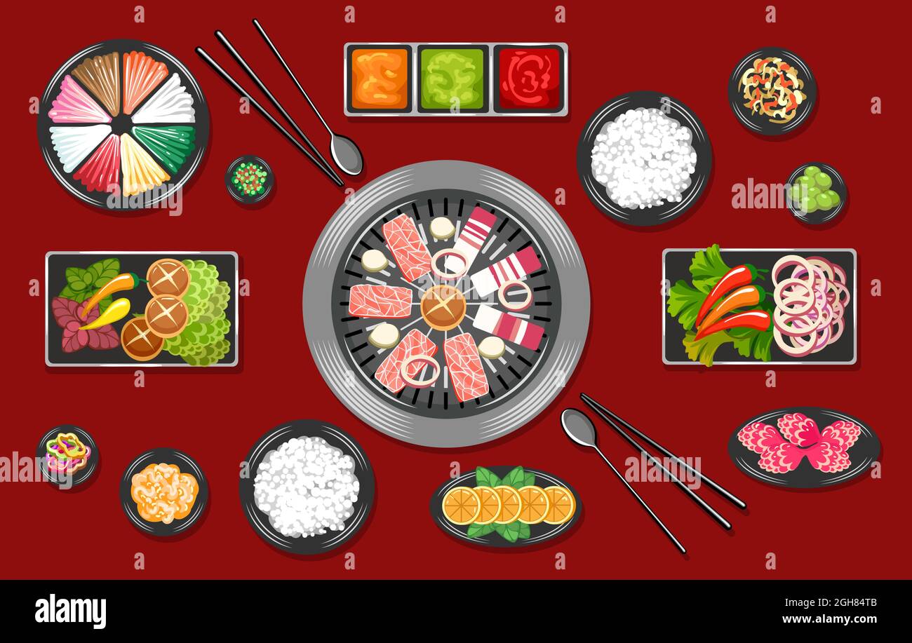 Table traditional food set Stock Vector Images - Alamy