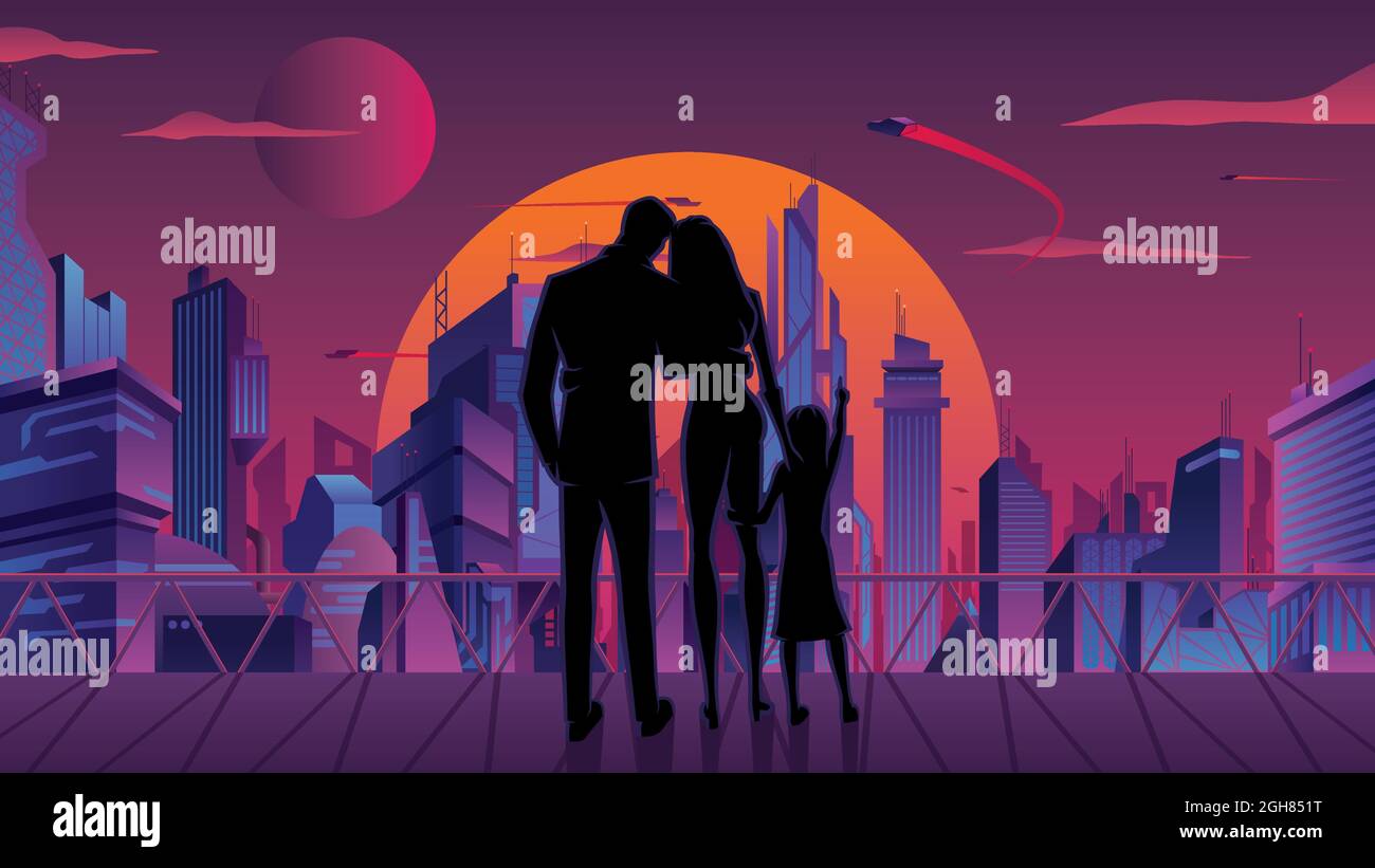 Futuristic city Stock Vector Images - Alamy