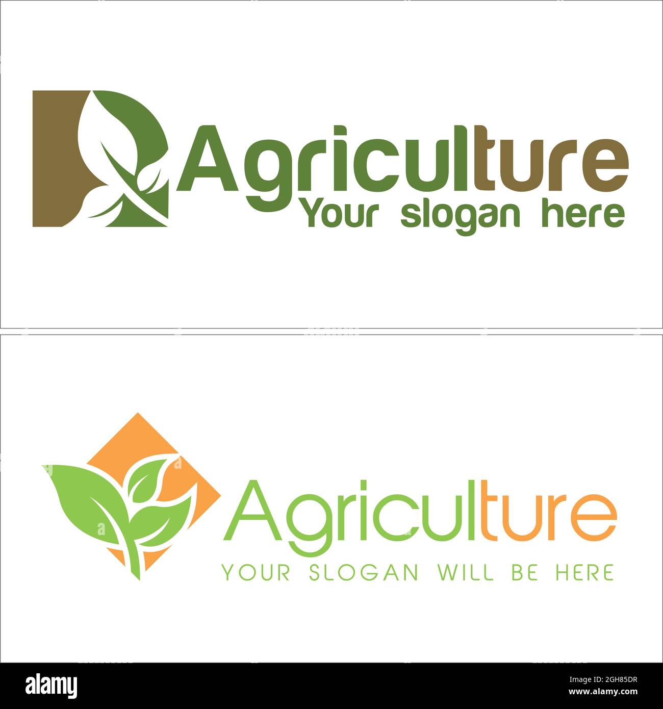 Agriculture leaf plant organic natural logo design Stock Vector Image ...