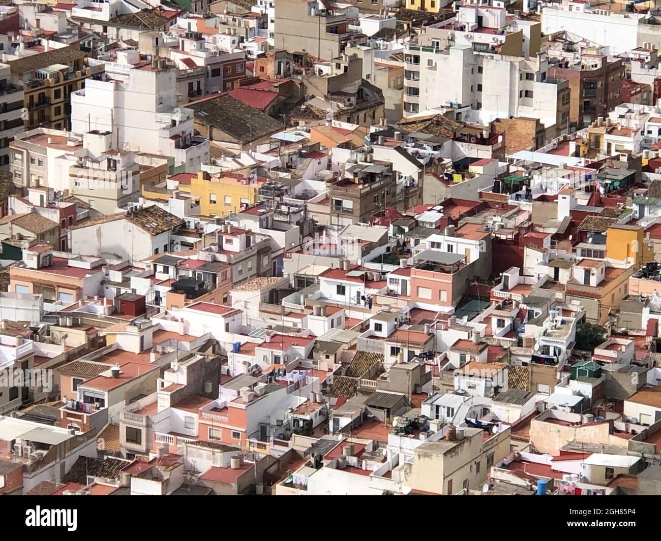 housing roofs seen from above a small town Stock Photo - Alamy