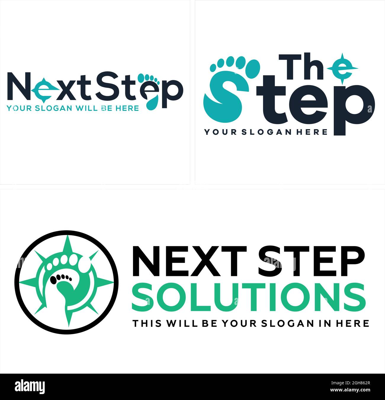 Compass footprints trip adventure logo design Stock Vector Image & Art ...