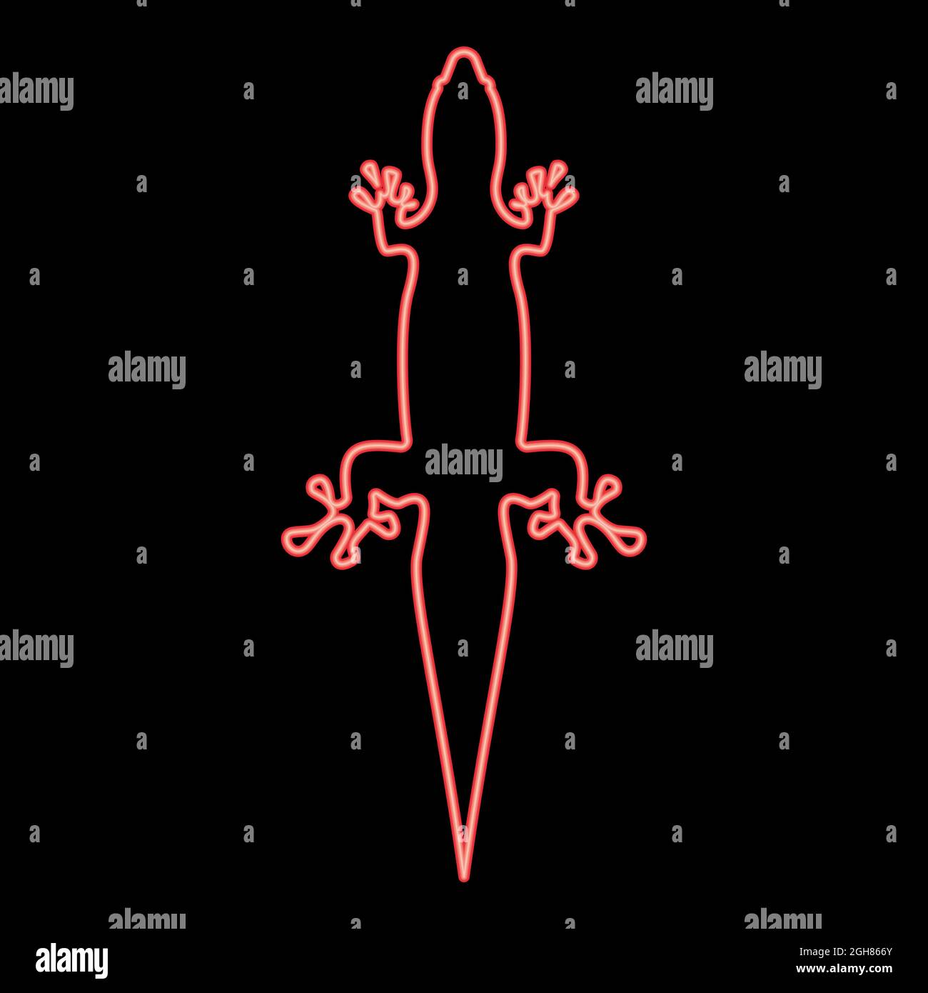 Neon lizard red color vector illustration flat style light image Stock ...
