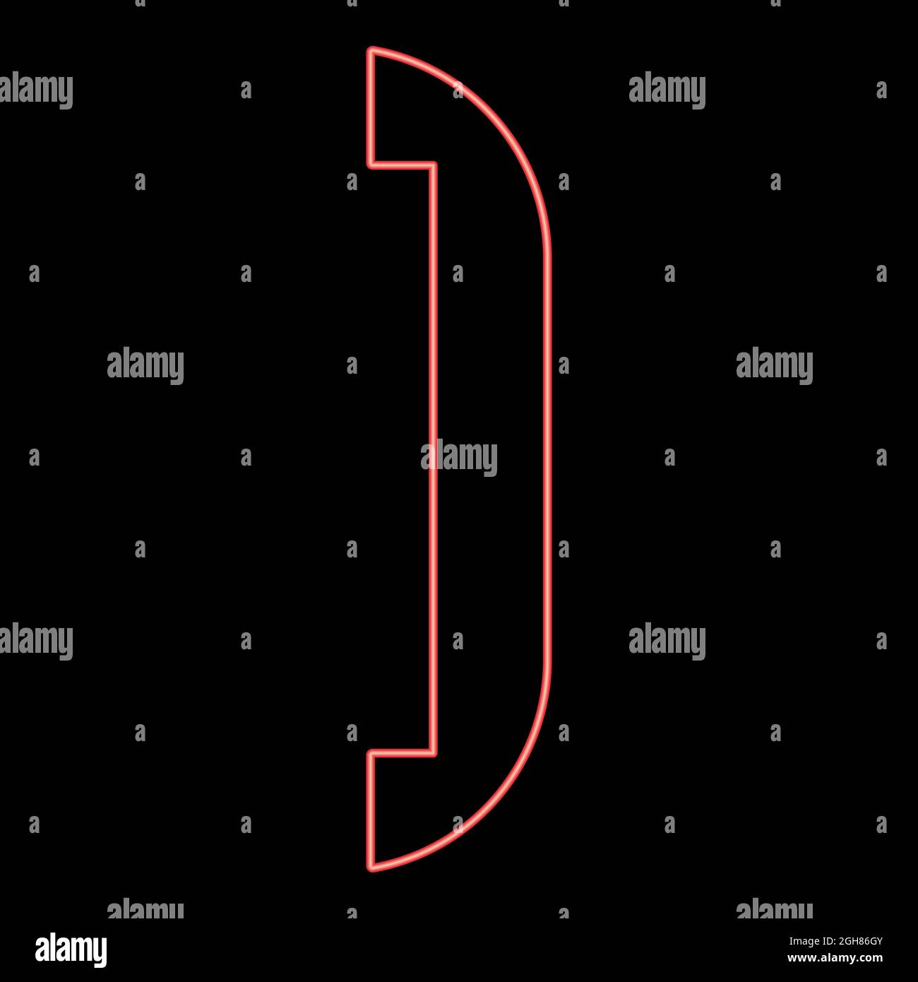 Neon accessories for door red color vector illustration flat style ...