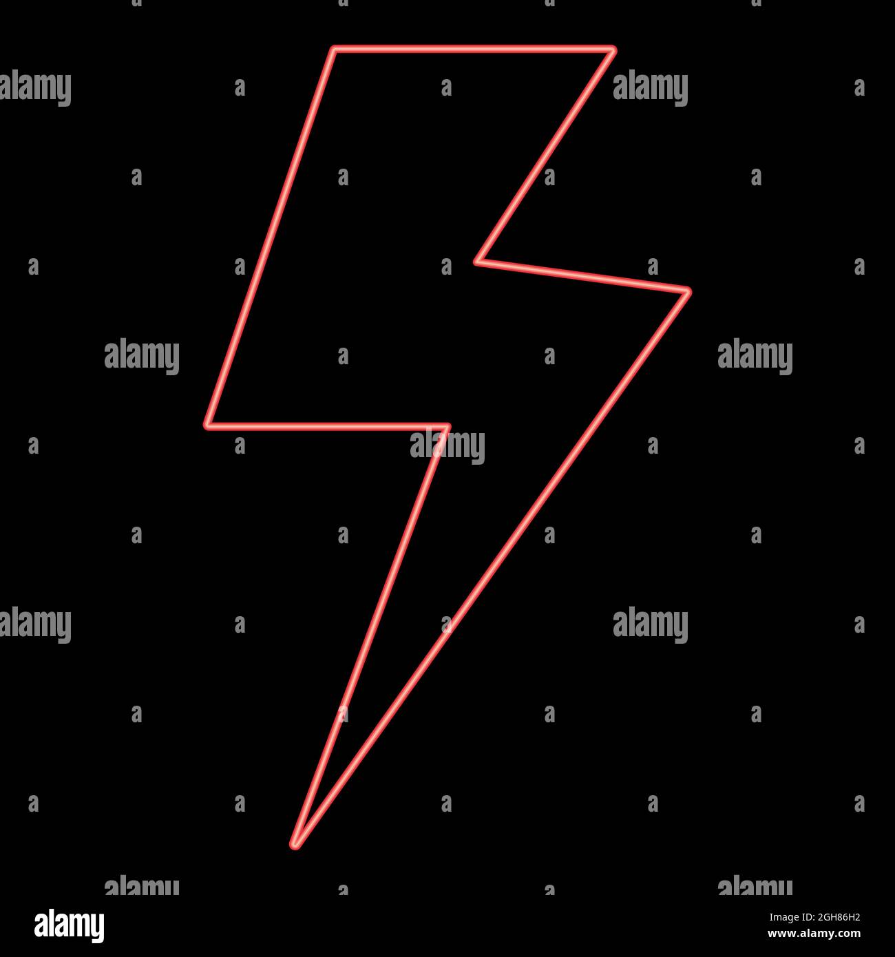 Neon symbol electricity red color vector illustration flat style light ...