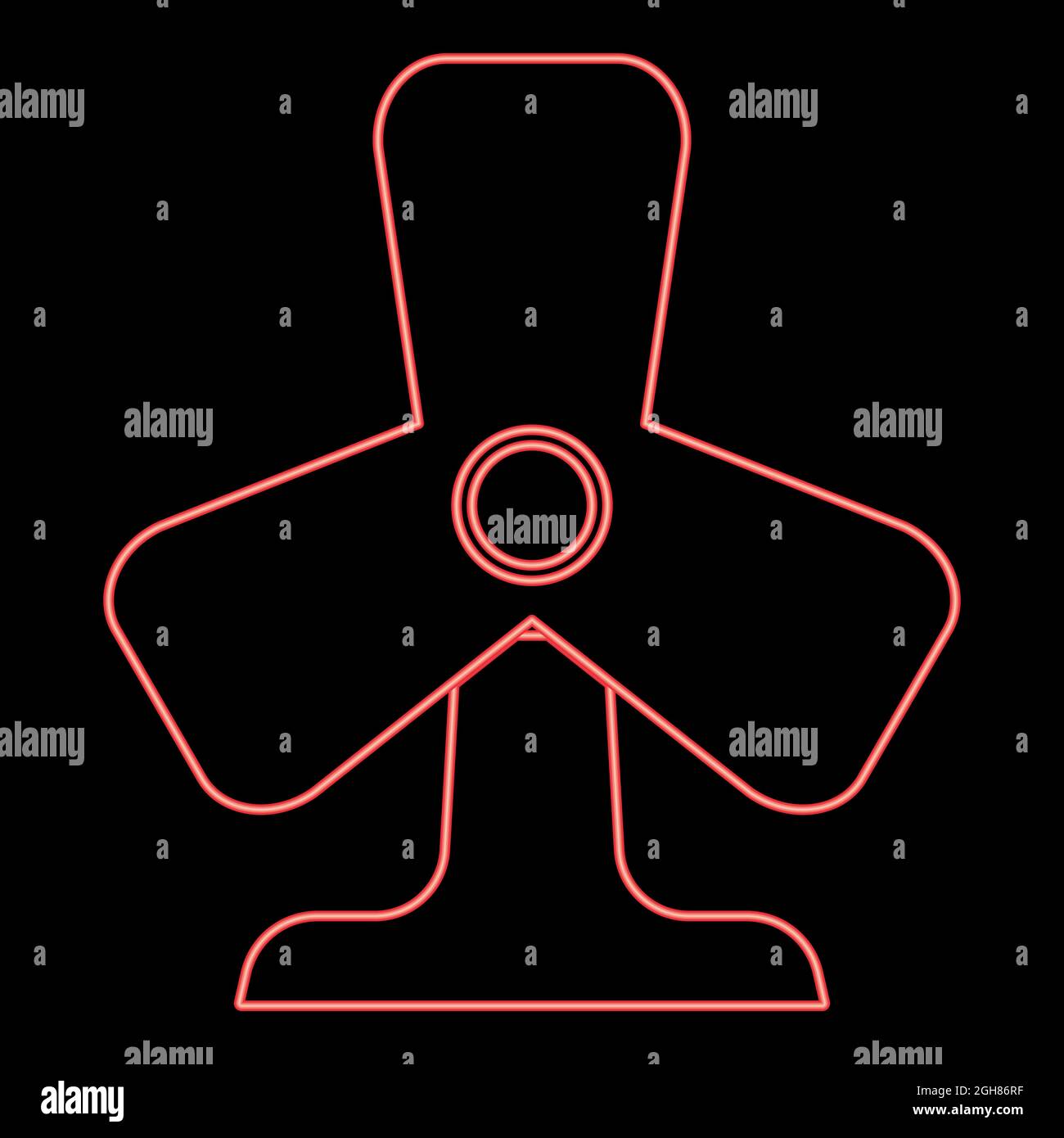 Neon fan red color vector illustration flat style light image Stock ...