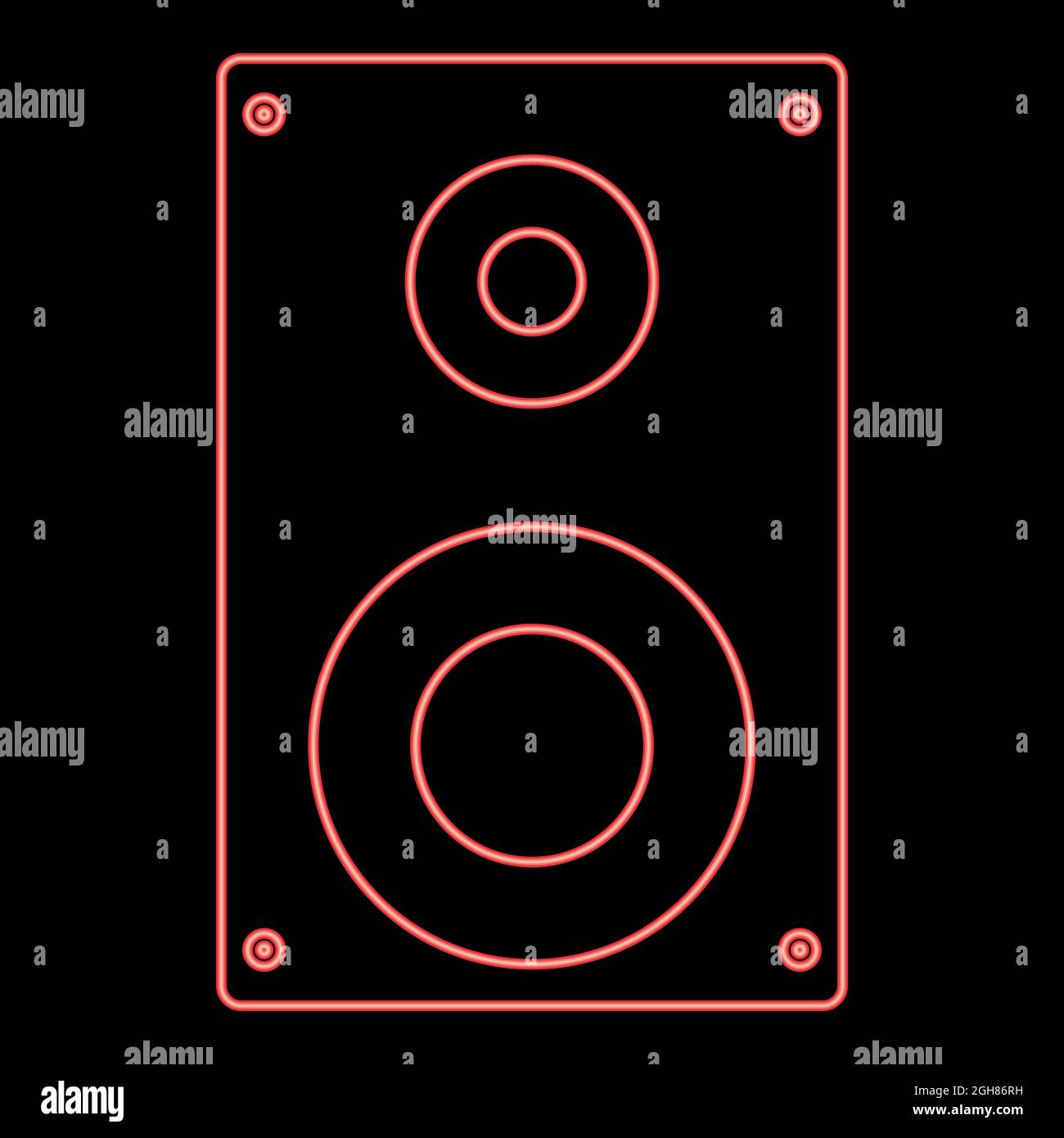 Neon loud speaker red color vector illustration flat style light image ...