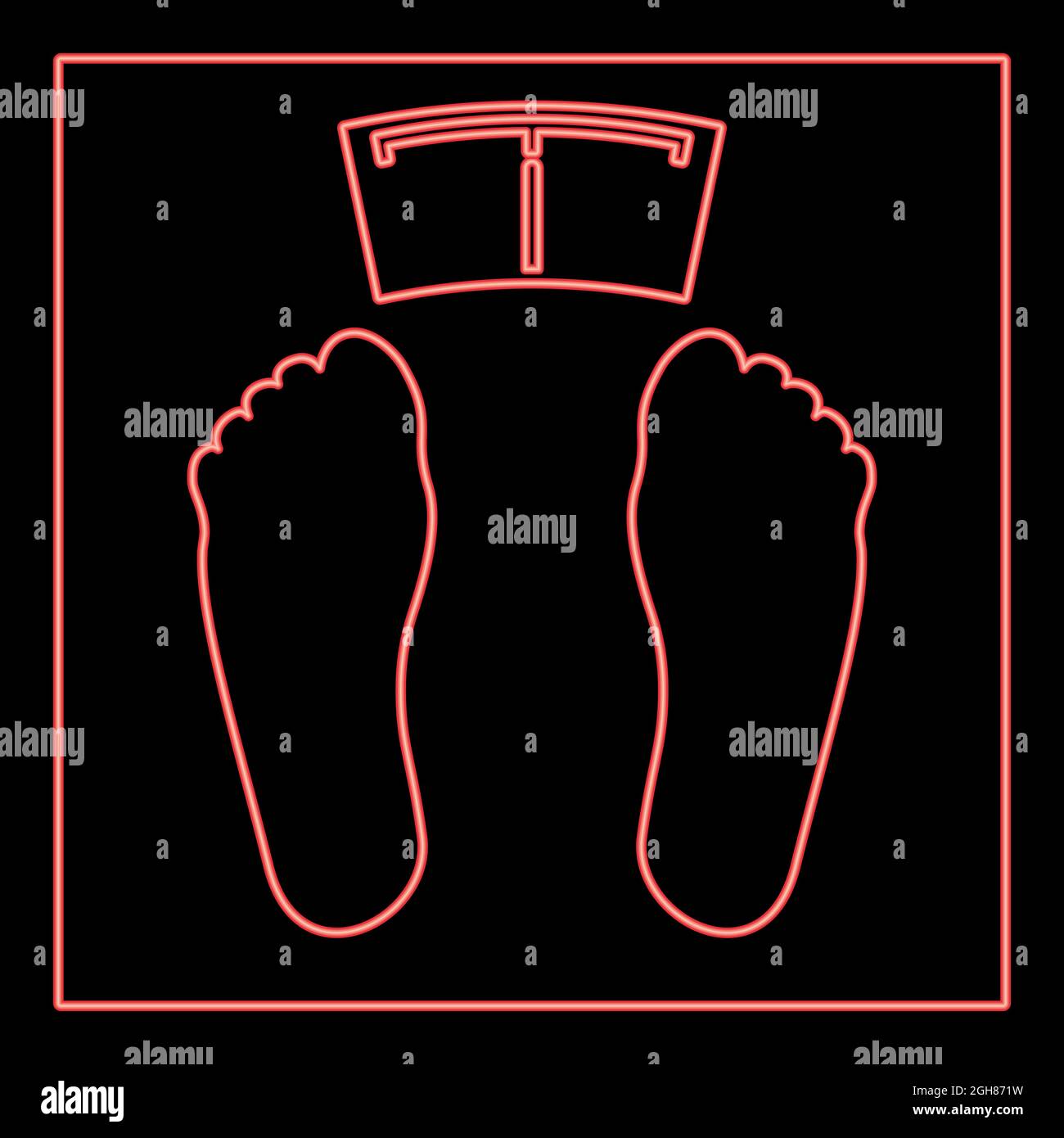 Neon scales red color vector illustration flat style light image Stock ...