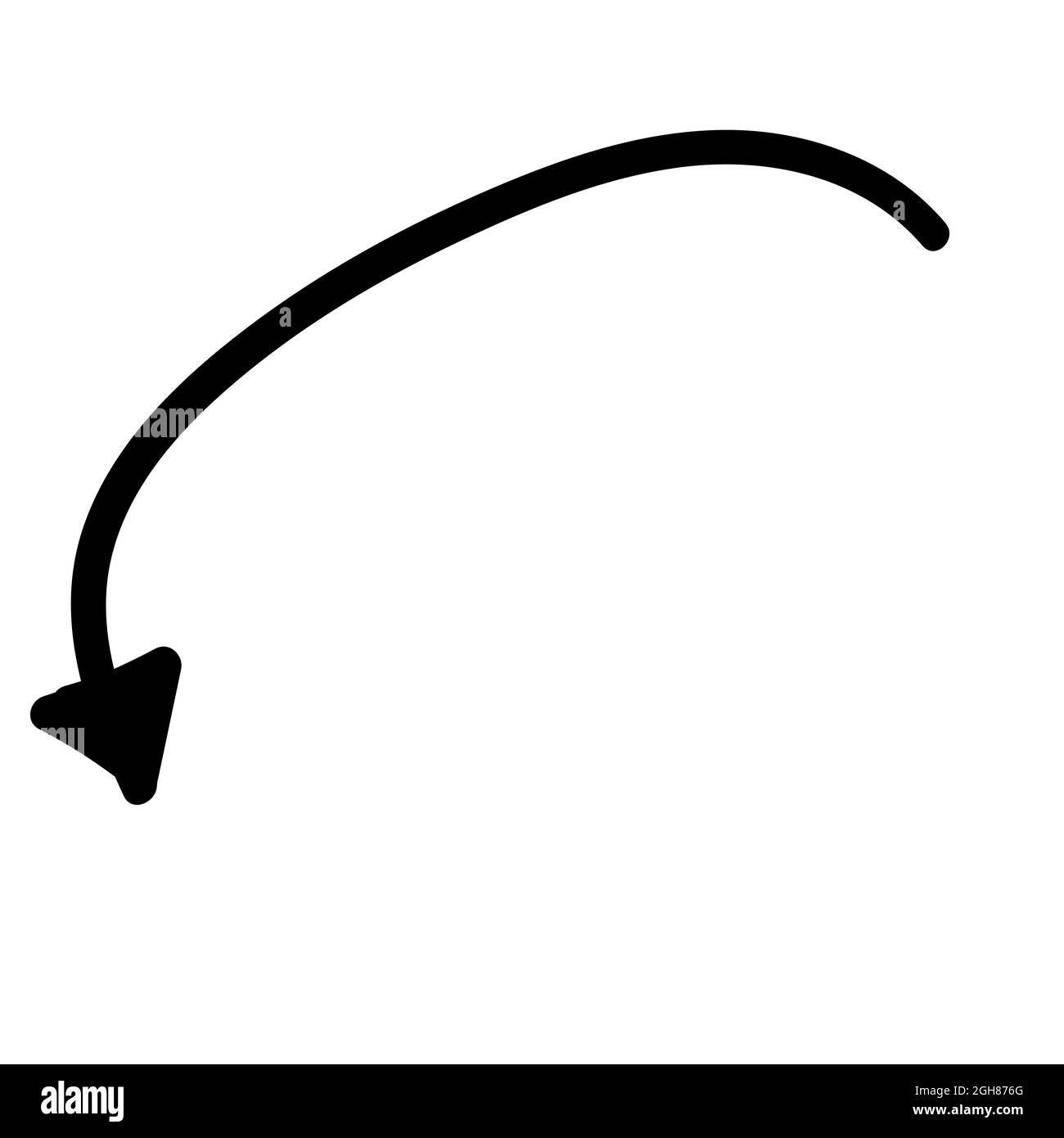 black curved arrow. doodle vector element illustration dodle element ...