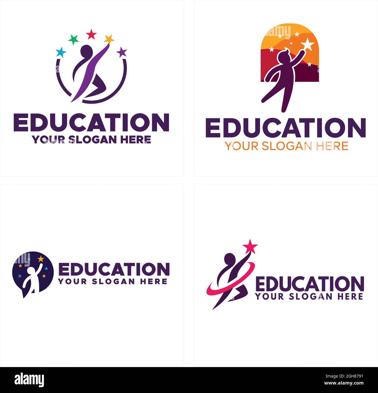 Kids dream education star colorful logo design Stock Vector Image & Art ...