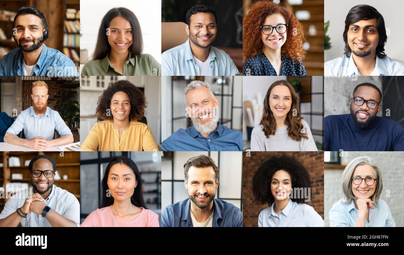 Morning meeting online. Shared screen with multiracial colleagues ...