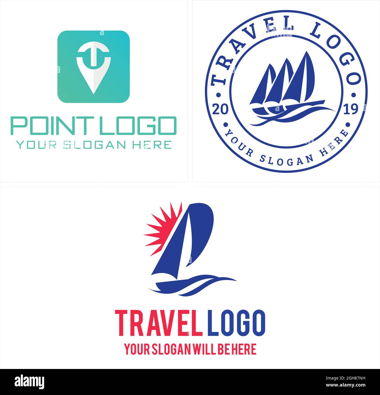 Beach boat logo Cut Out Stock Images & Pictures - Alamy