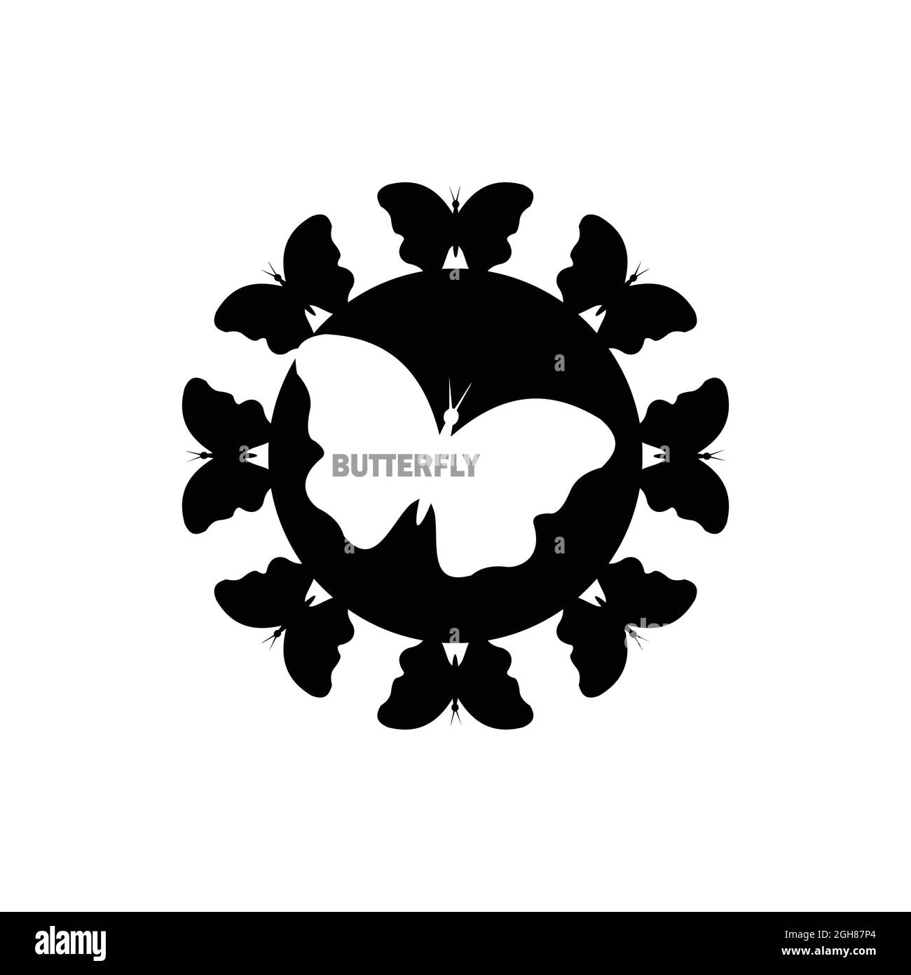 Butterfly icon symbol flat Stock Vector Images - Alamy