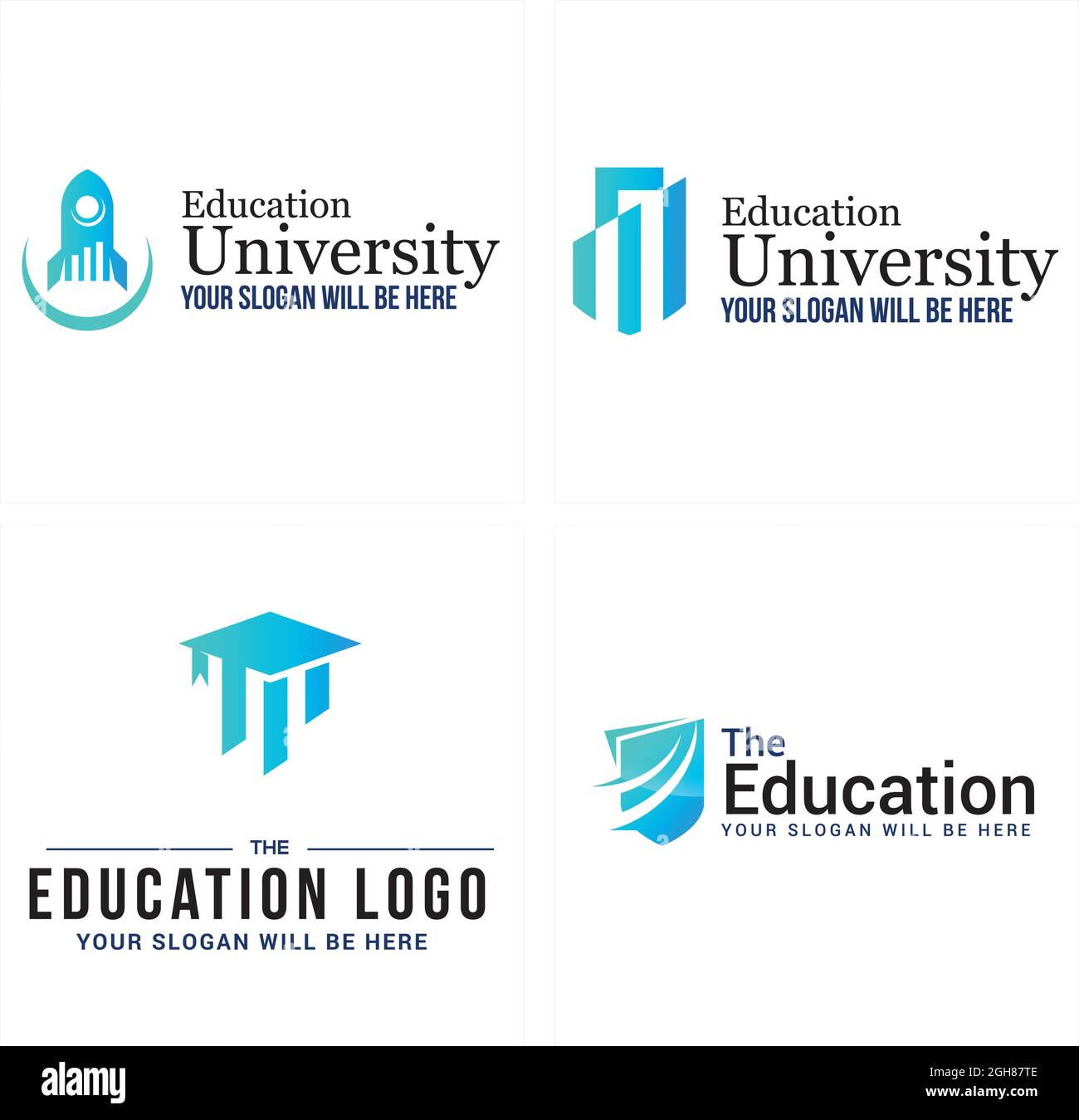 Blue education isolated cap Stock Vector Images - Alamy