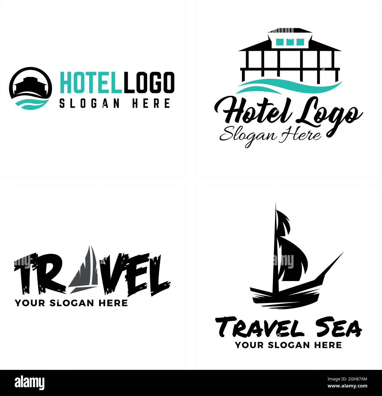 Travel holiday sea boat transportation logo design Stock Vector Image ...