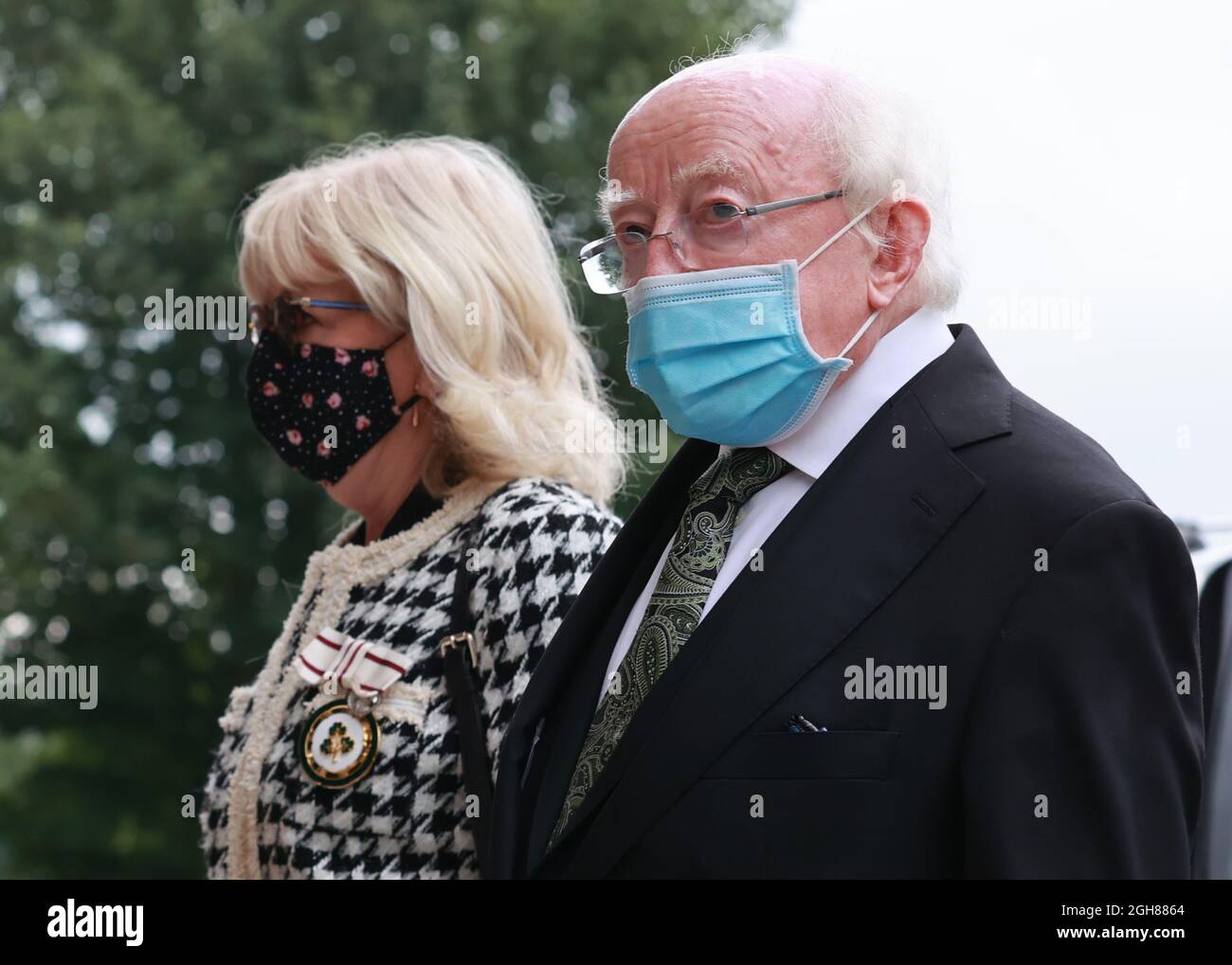 Helen Quigley and Michael D. Higgins, the President of Ireland, during ...