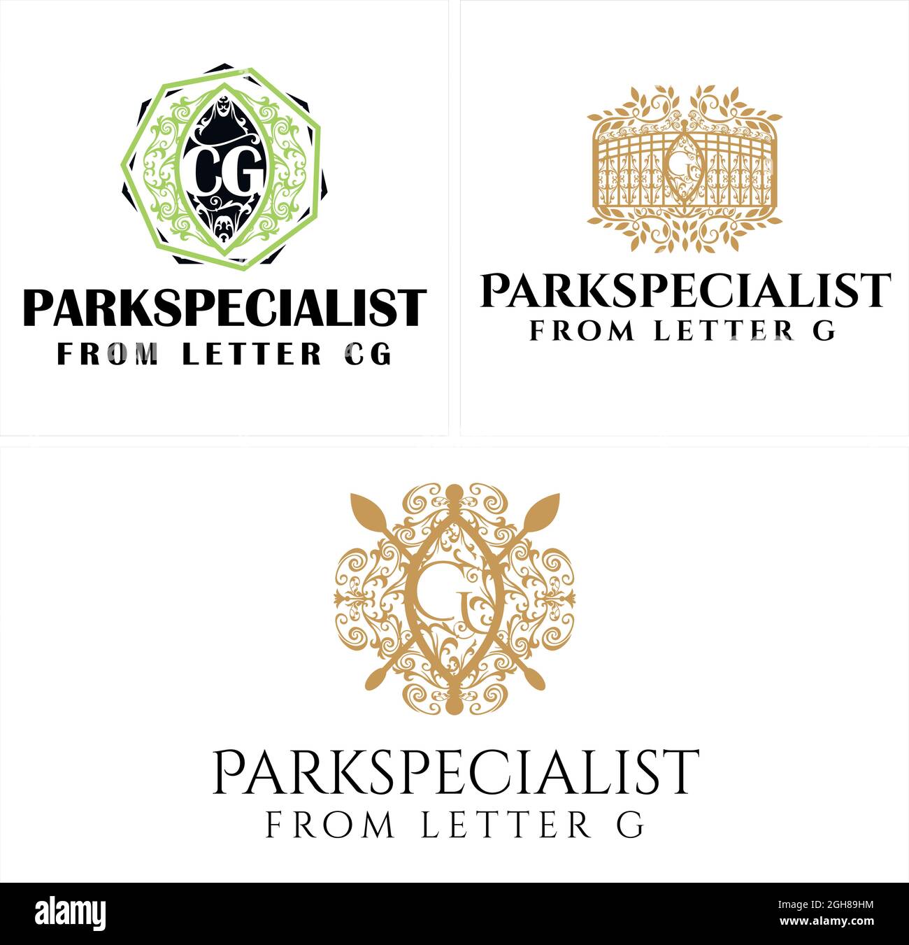 Retail garden business ornamental floral frames logo design Stock ...