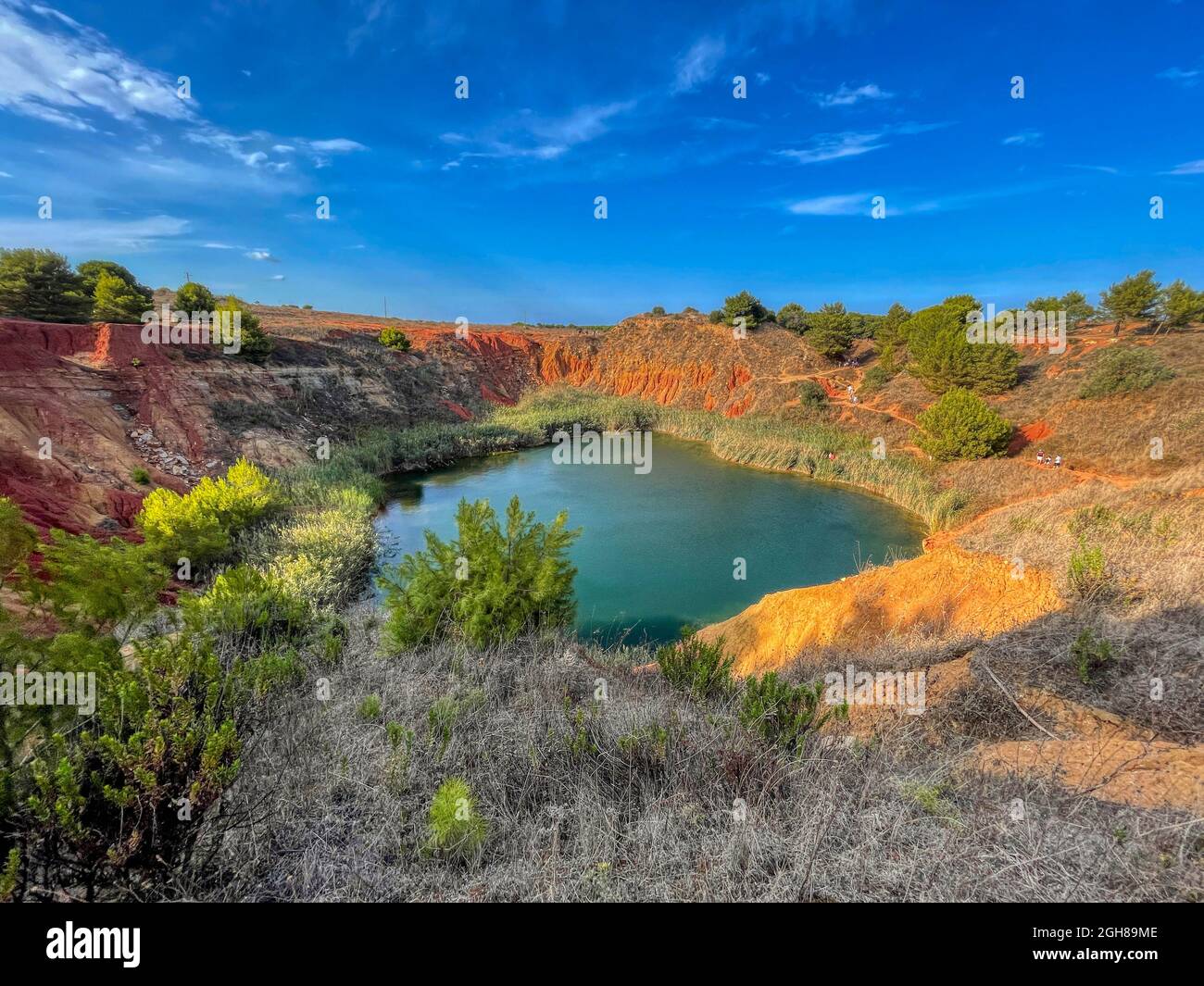The bauxite quarry of Otranto, now abandoned. Bauxite is a mineral used ...