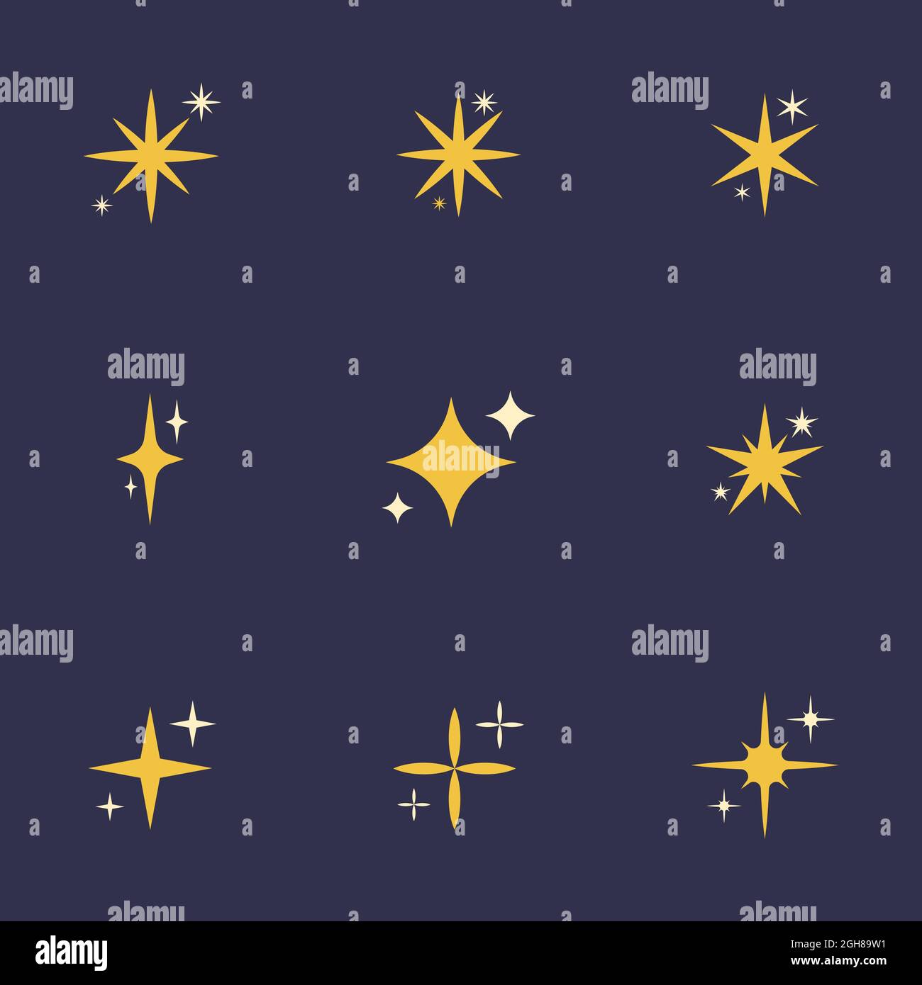 Flat sparkling stars set Vector illustration Stock Vector Image & Art ...