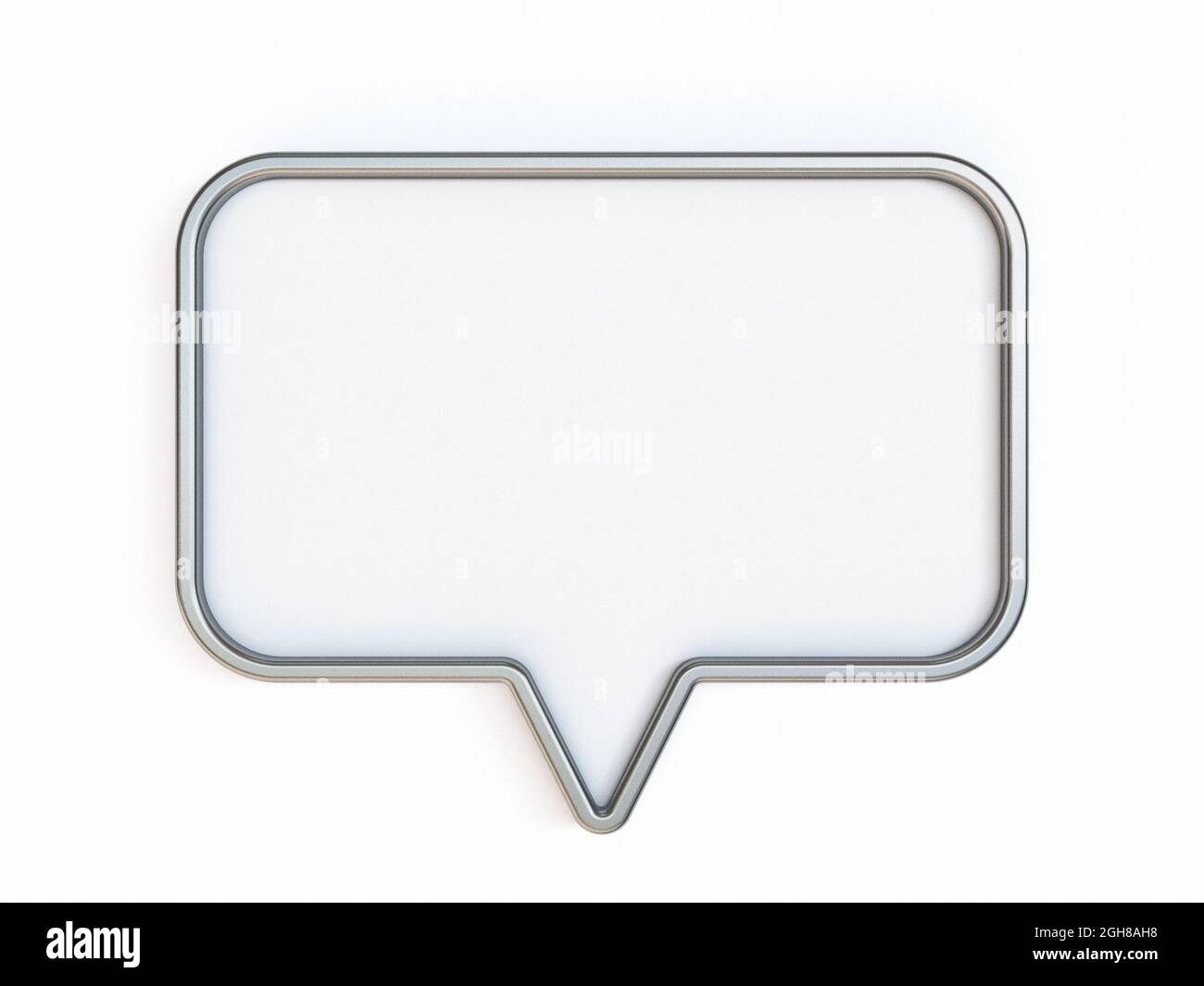 Blank rectangle signboard pin 3D rendering illustration isolated on ...