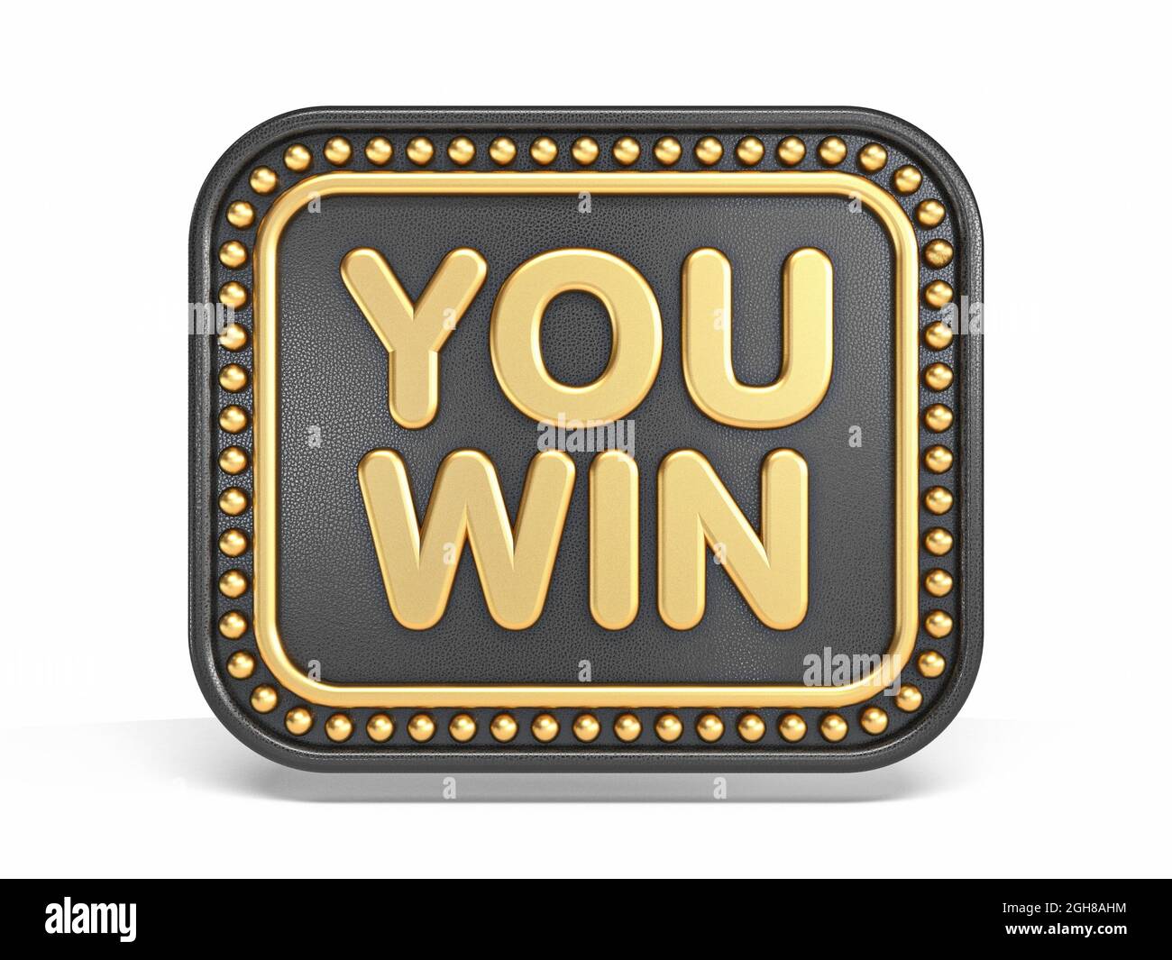 Golden and black YOU WIN banner 3D rendering illustration isolated on ...