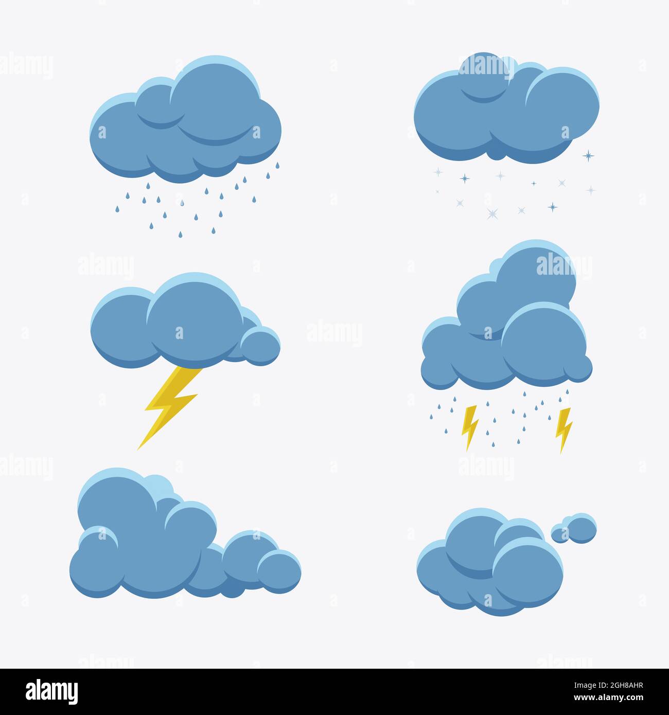 Flat clouds set Vector illustration Stock Vector Image & Art - Alamy