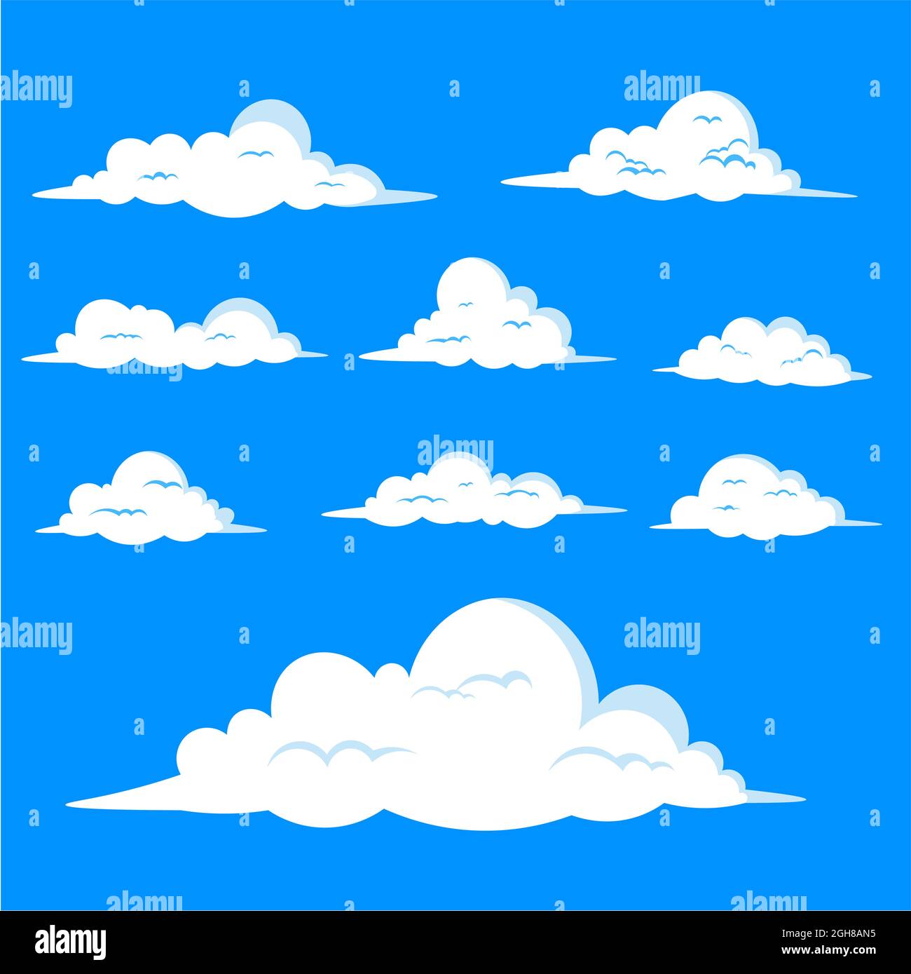 Flat clouds set Vector illustration Stock Vector Image & Art - Alamy