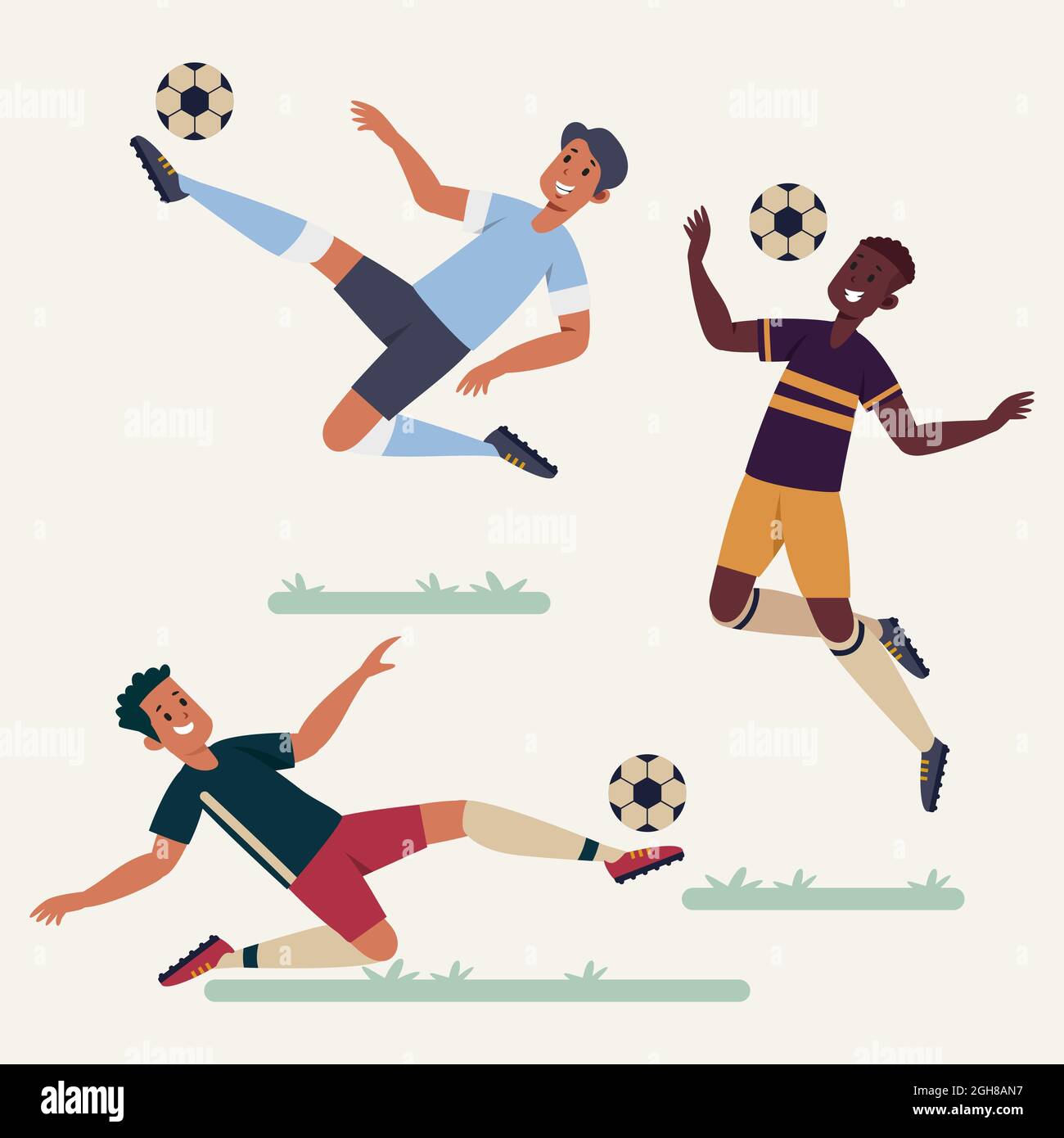 Flat football players set Vector illustration Stock Vector Image & Art ...