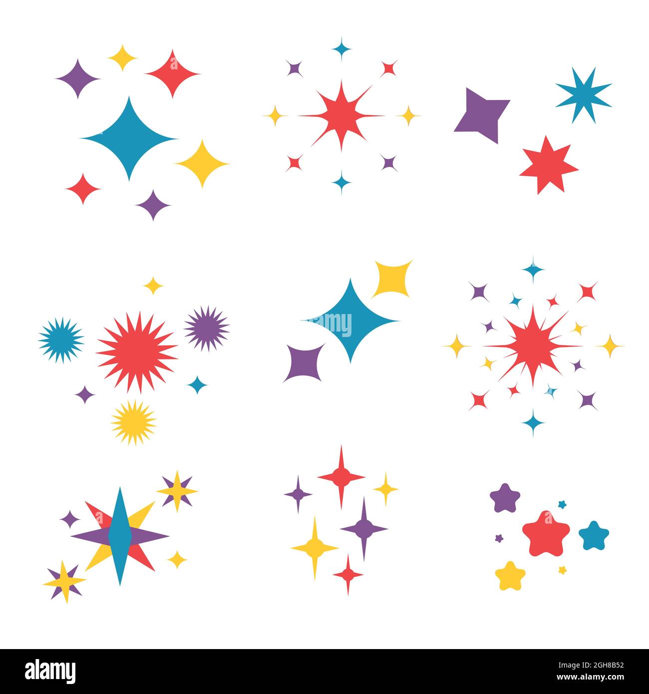 Flat sparkling stars set Vector illustration Stock Vector Image & Art - Alamy