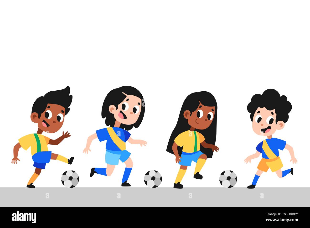 Cartoon football players set Vector illustration Stock Vector Image ...