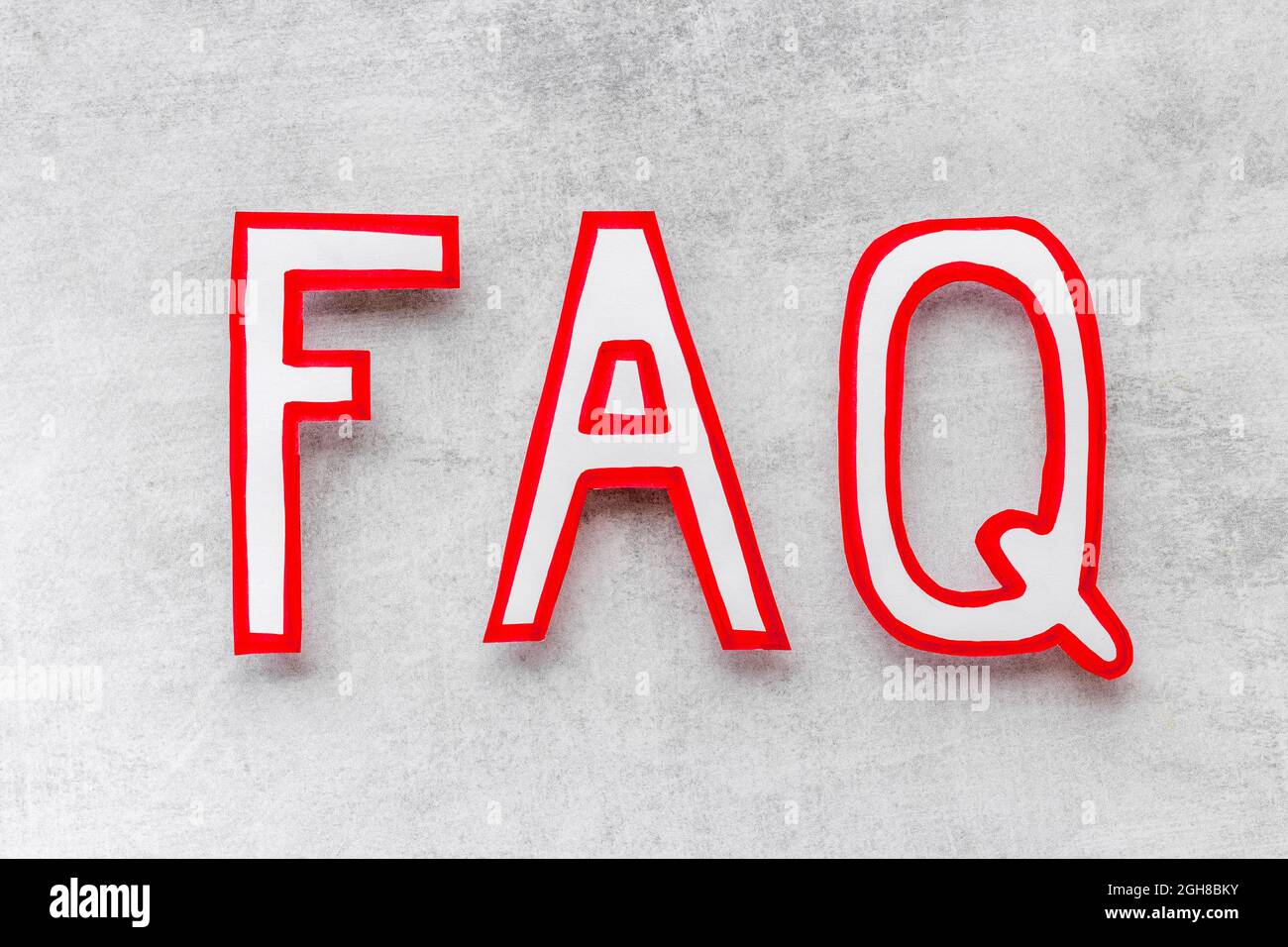 Customer service concept with faq frequently asked questions tex Stock ...