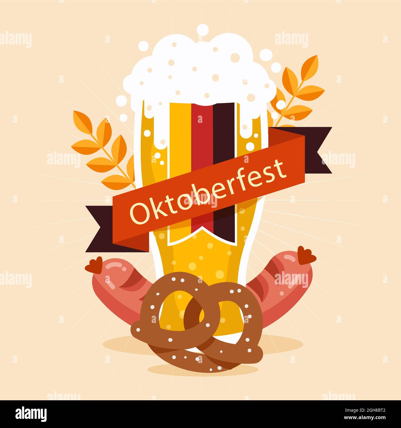 Flat oktoberfest illustration Vector illustration Stock Vector Image ...