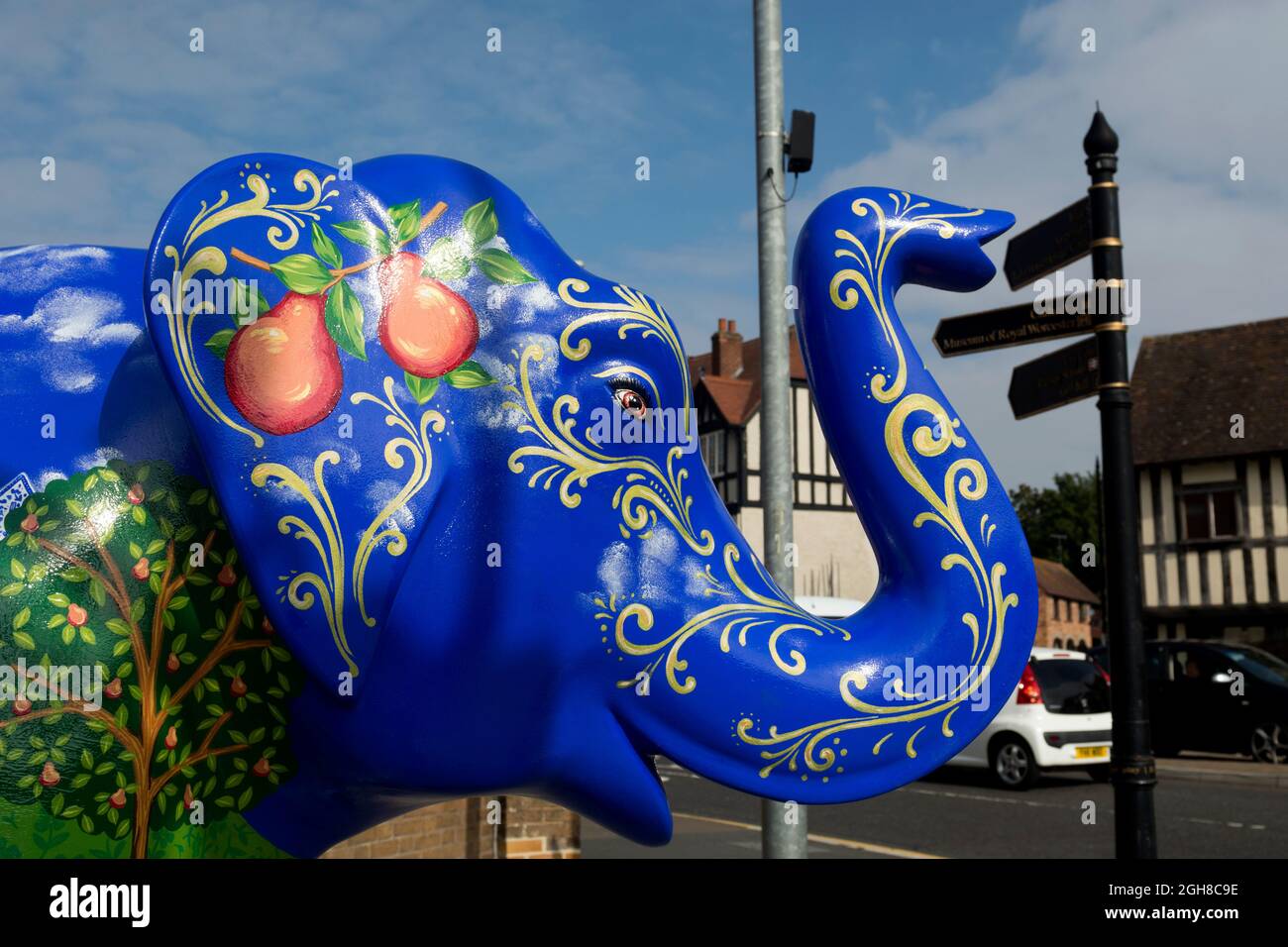 A decorated elephant as part of The Big Parade in Worcester city centre ...