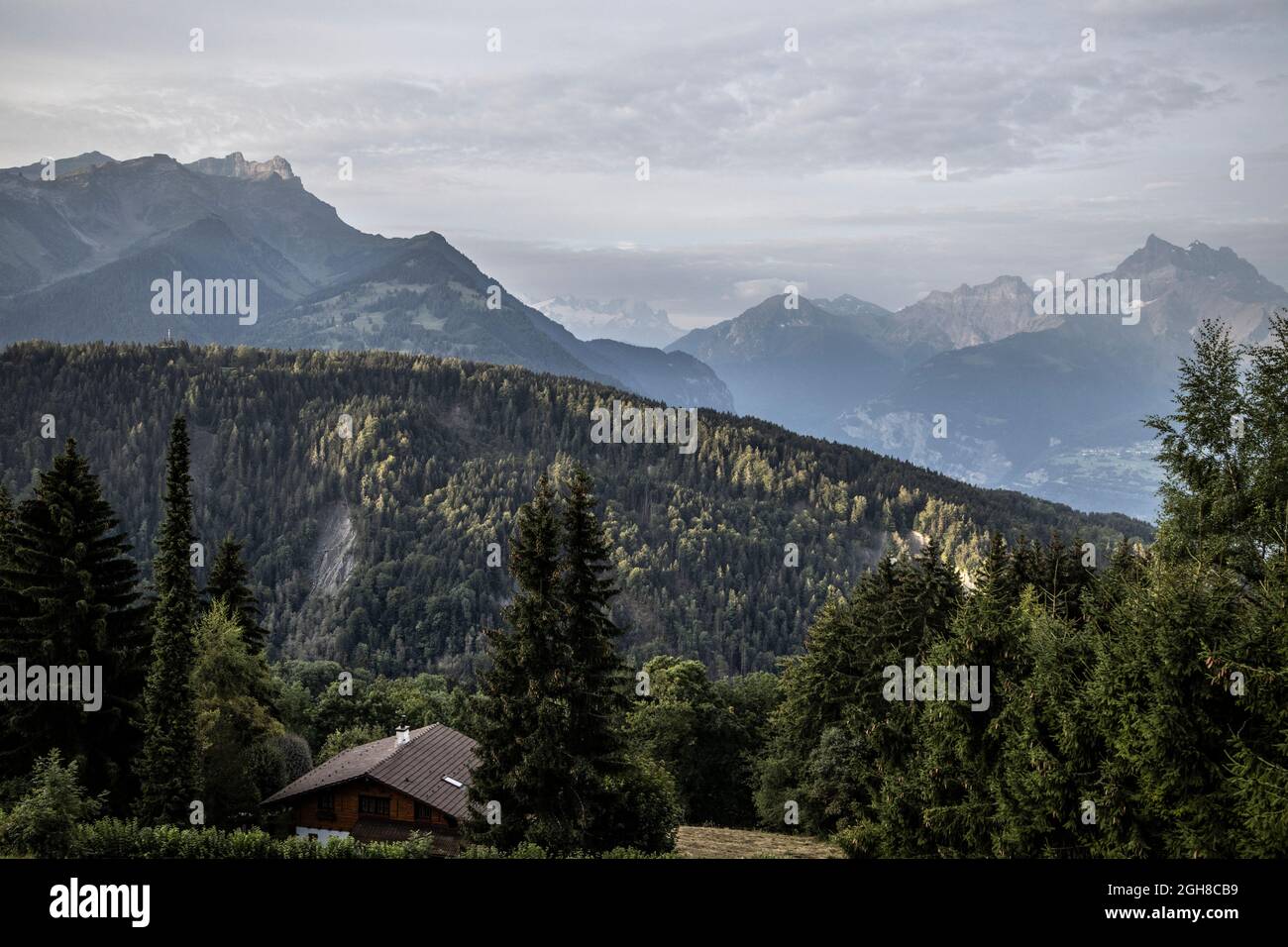 Villars-sur-Ollon, mountain village set in the western Swiss Vaud Alps ...