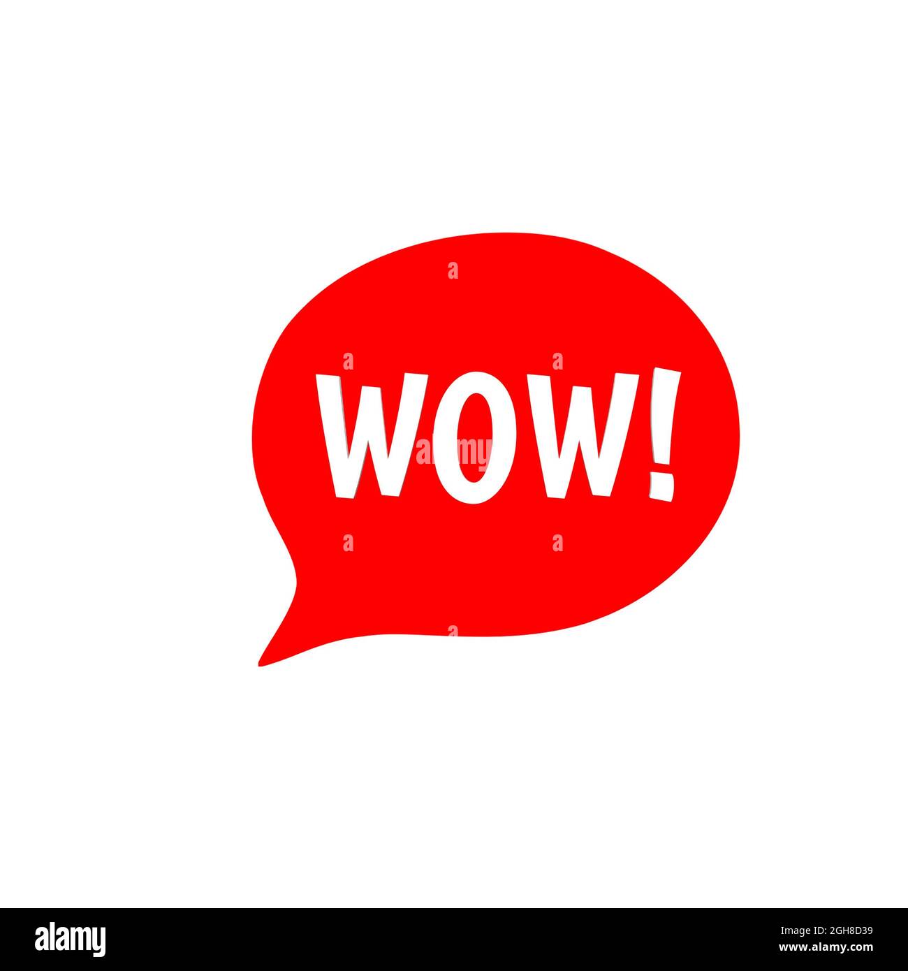 WOW message 3d speech bubble red label. Sticker or icon graphic in ...