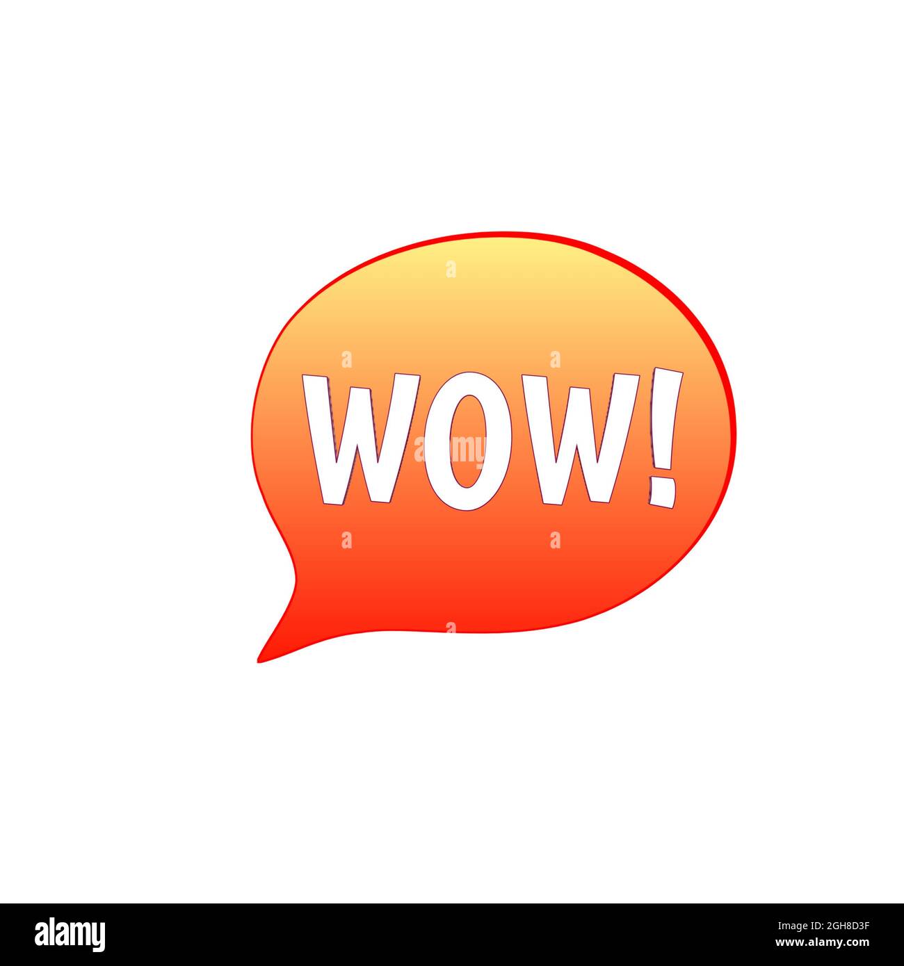 WOW message 3d speech bubble colorful label. Sticker or icon graphic in ...