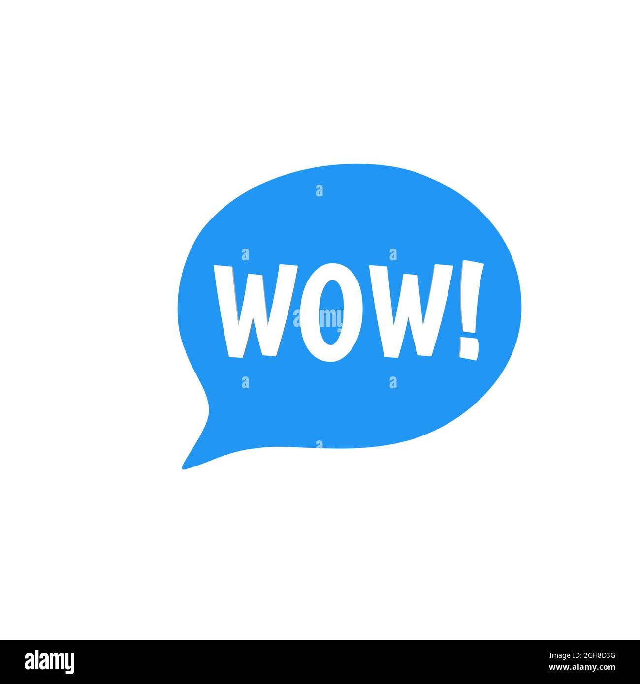 WOW message 3d speech bubble blue label. Sticker or icon graphic in ...